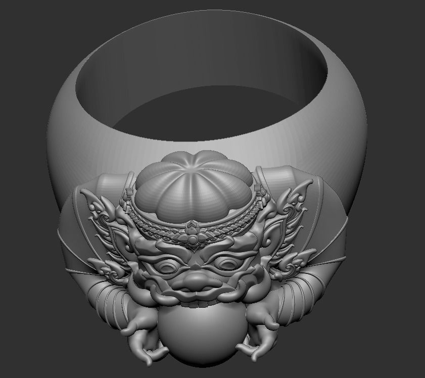 Rahu moon ring 3D model 3D printable | CGTrader