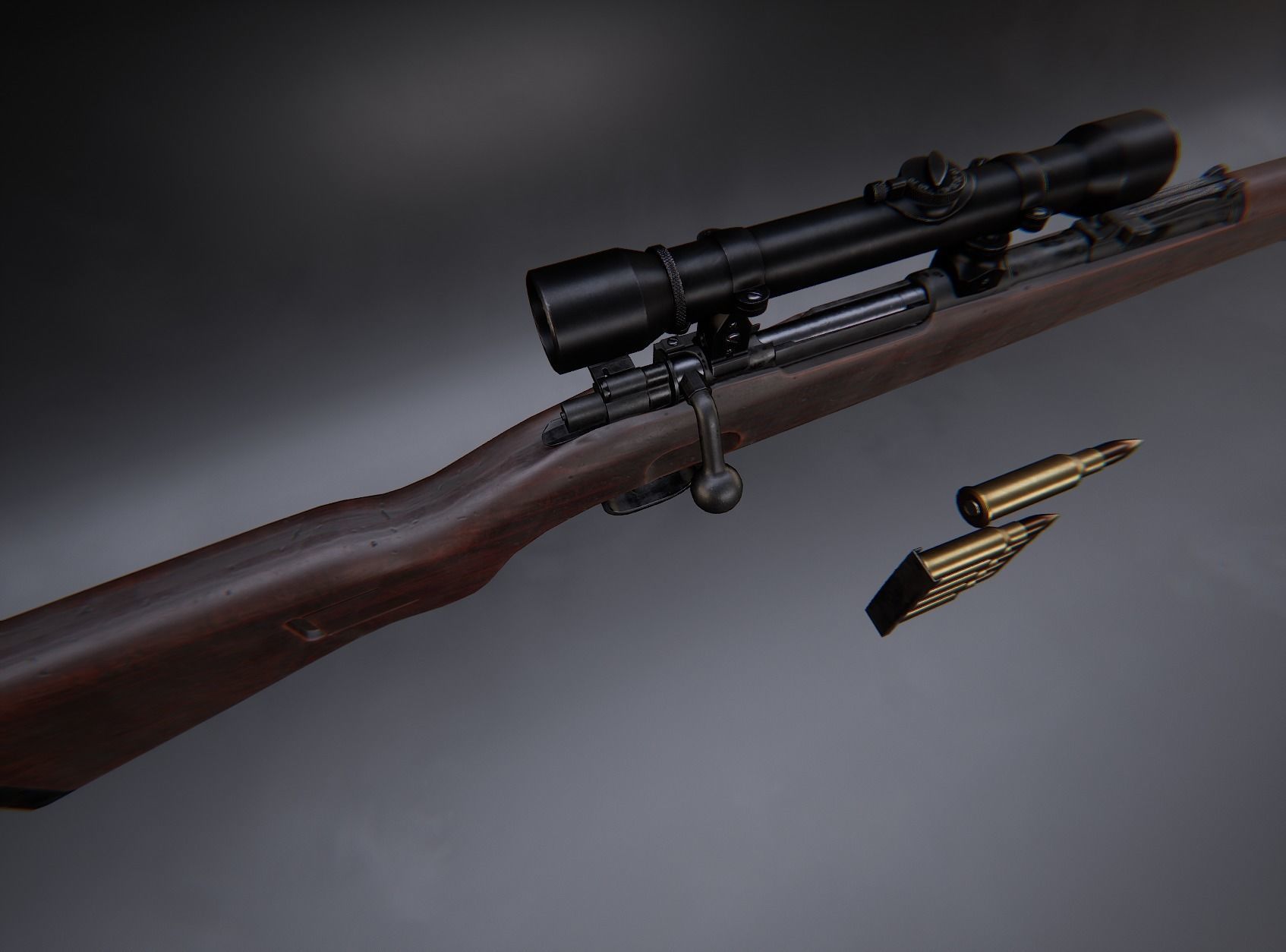 3D model Modern AAA Game Ready PBR Long-range Rifles Pack VR / AR / low ...