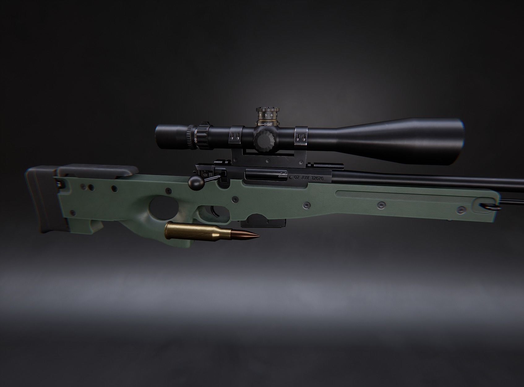 3D model Modern AAA Game Ready PBR Long-range Rifles Pack VR / AR / low ...