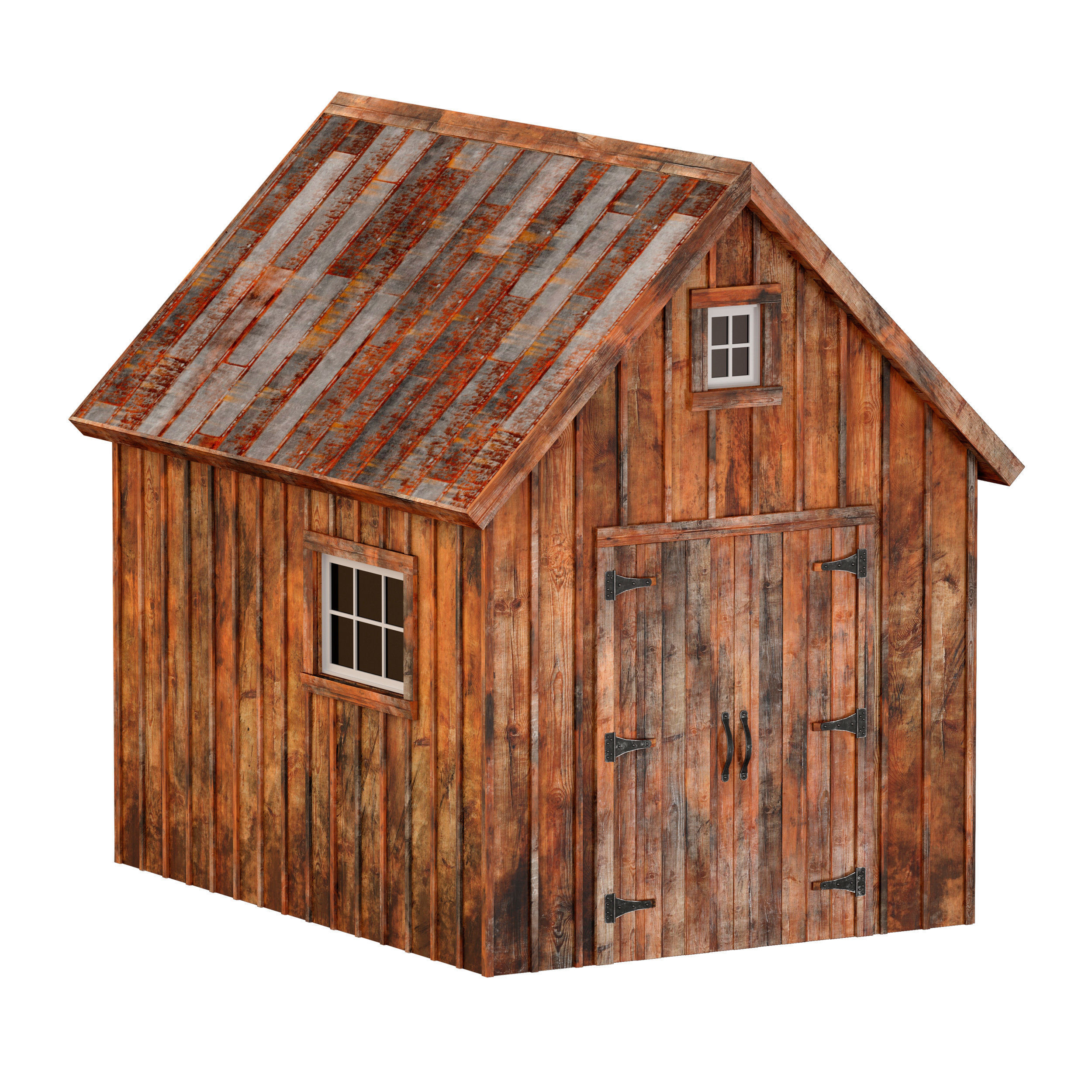 Wooden forest house construction barn gatehouse 3D model | CGTrader