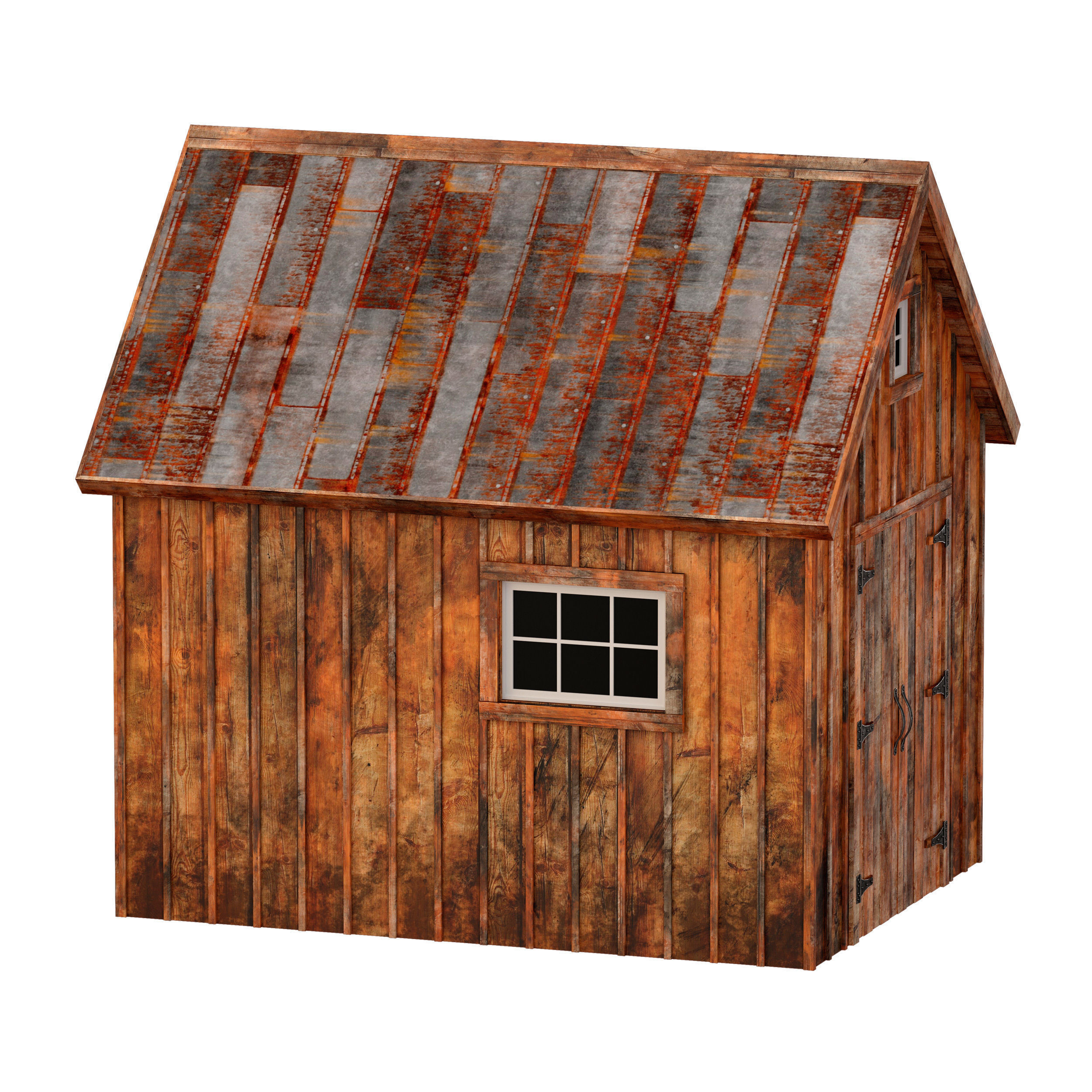 Wooden forest house construction barn gatehouse 3D model | CGTrader