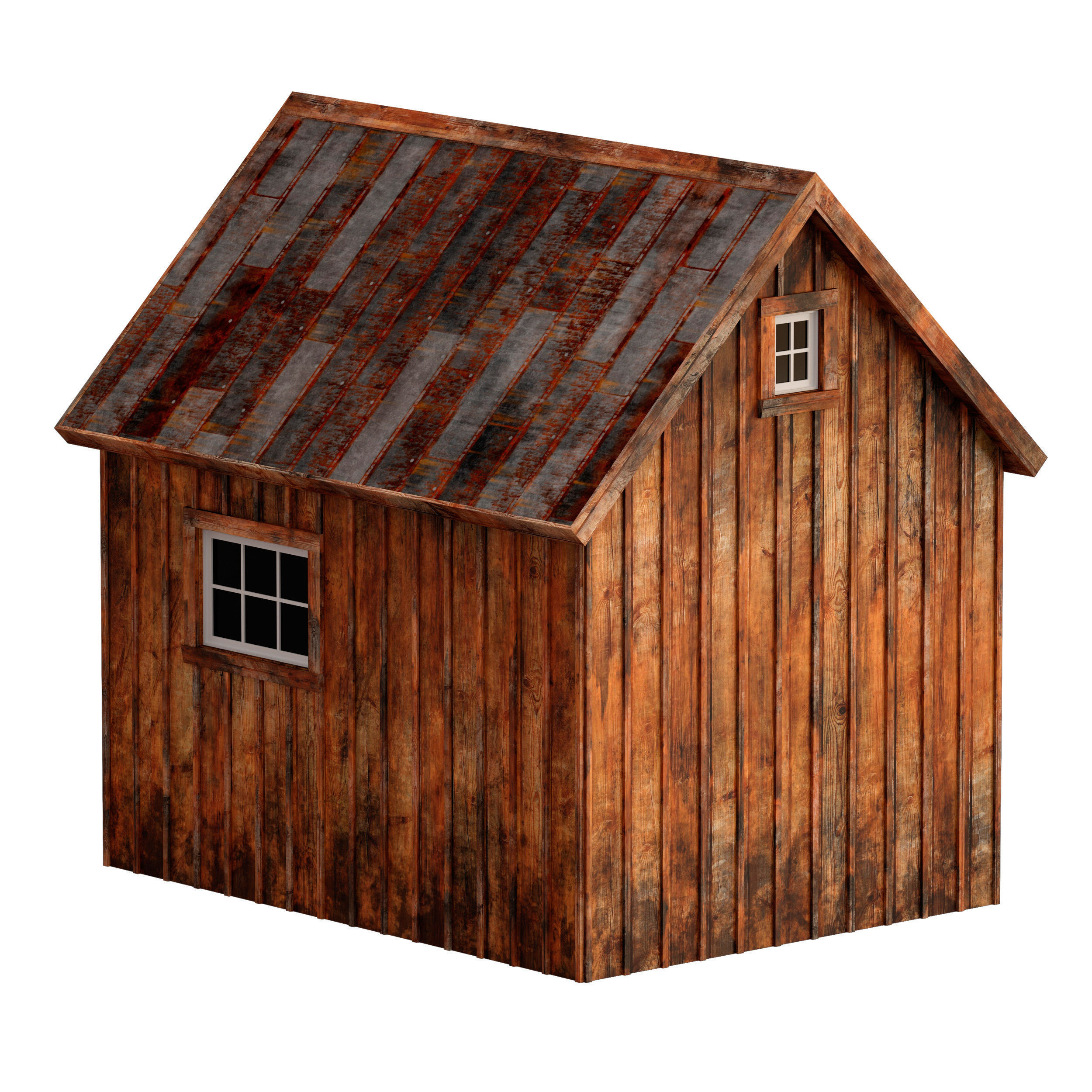 Wooden forest house construction barn gatehouse 3D model | CGTrader