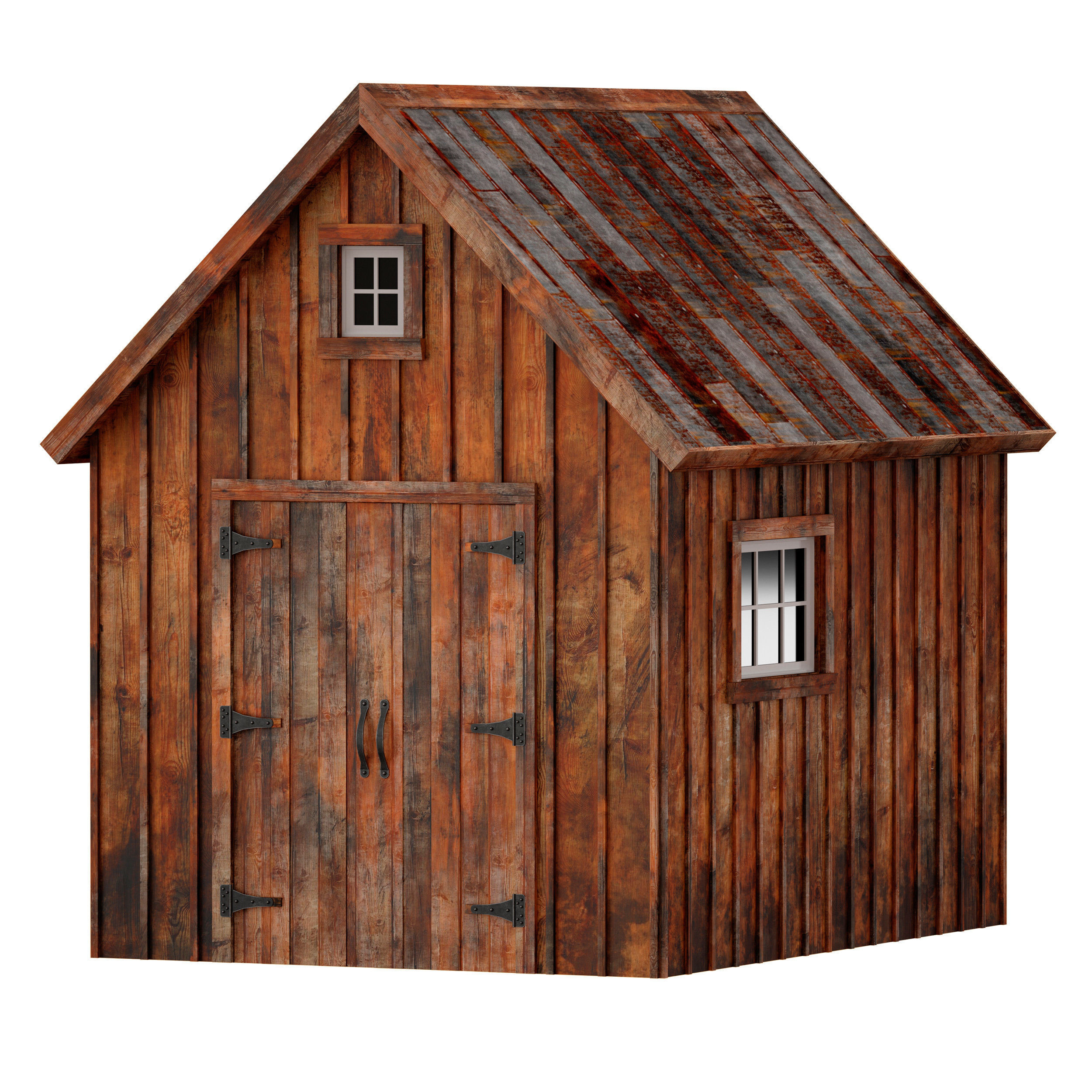 Wooden forest house construction barn gatehouse 3D model | CGTrader