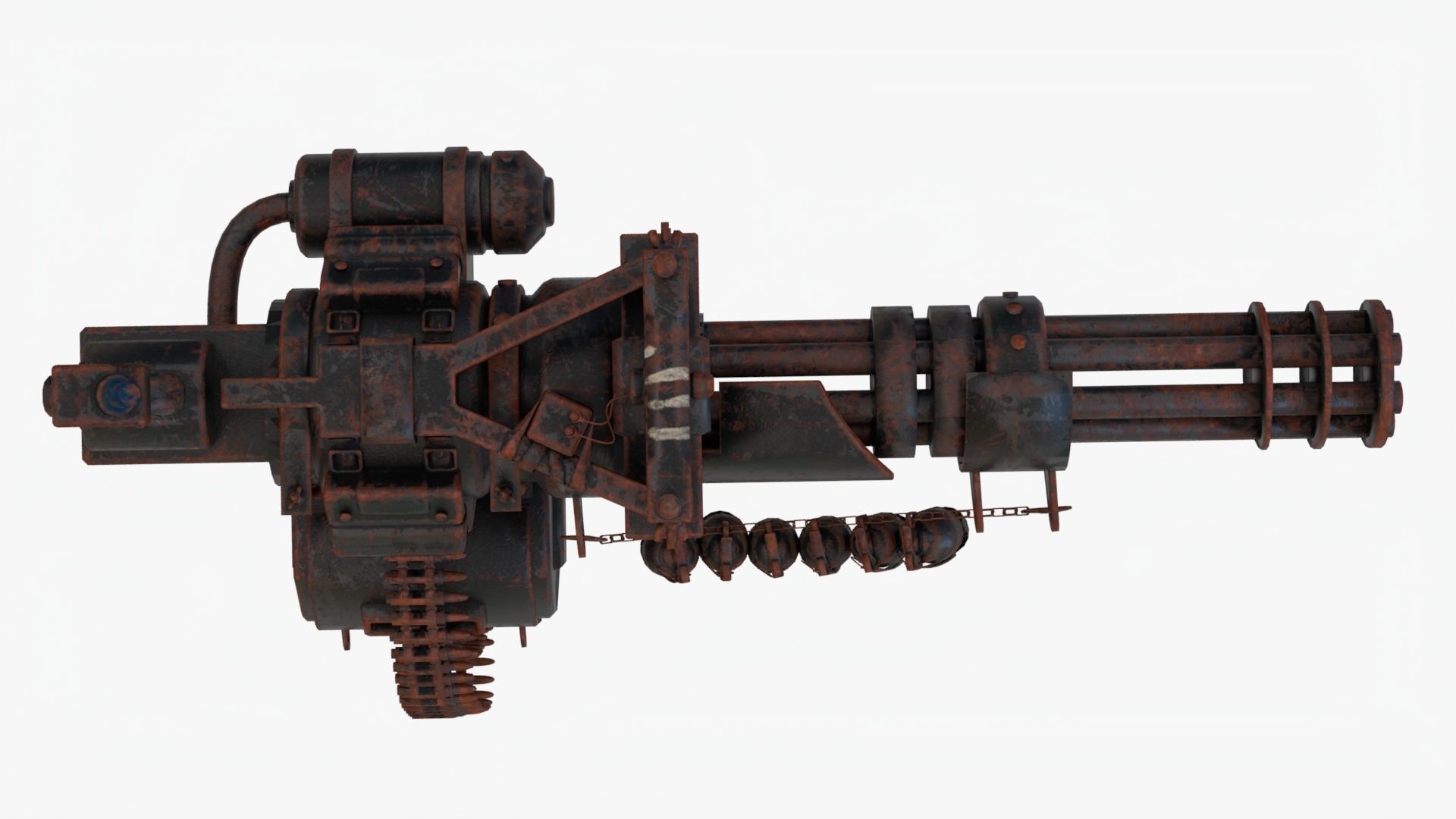 3D model 4K rusty abandoned Gatling Gun VR / AR / low-poly | CGTrader