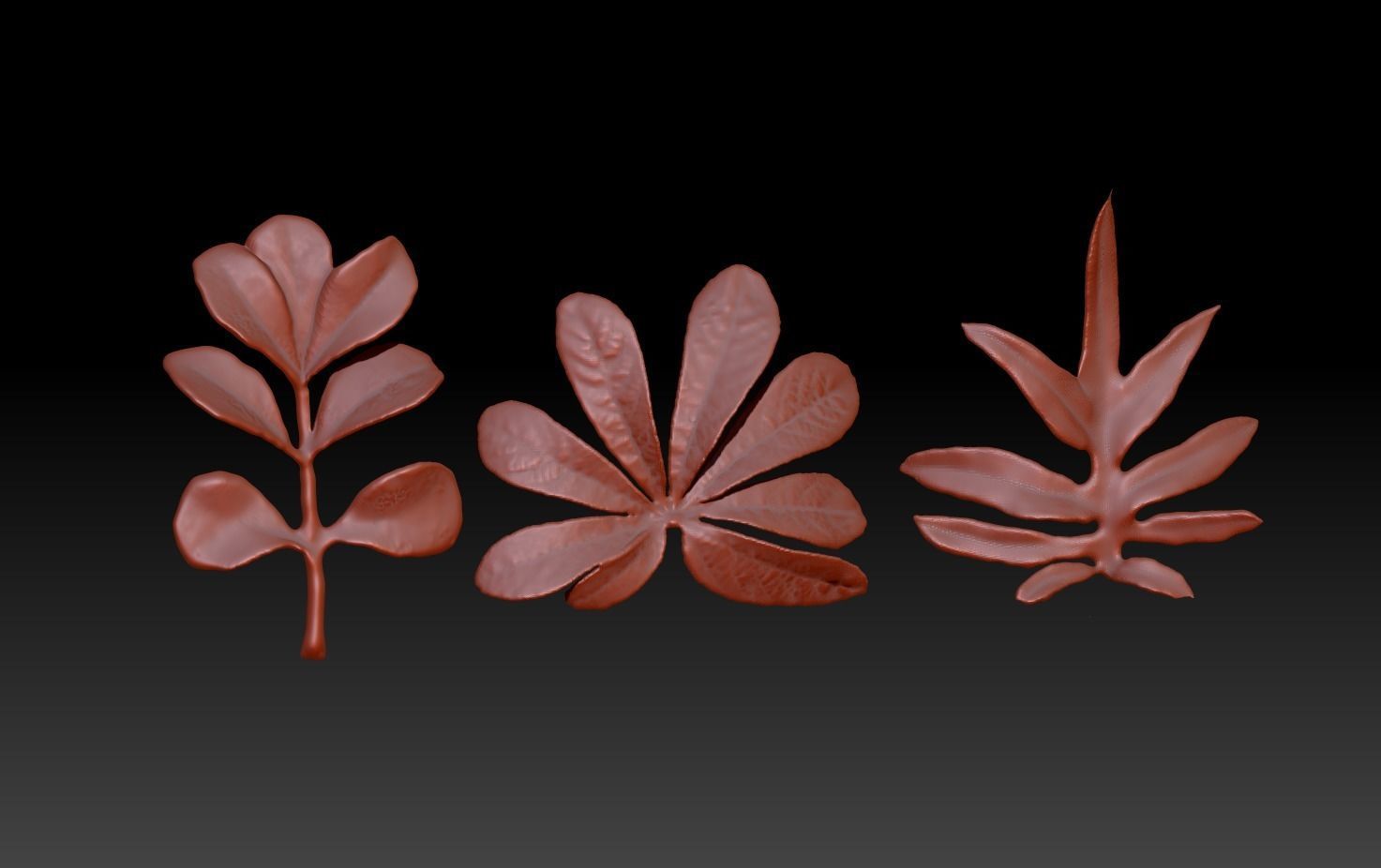 realistic ZB leaf brushes 3D printing leaf STL ZB Leaf Brush 3D model ...