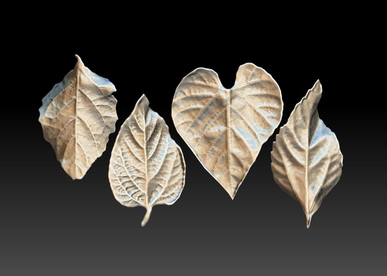 realistic ZB leaf brushes 3D printing leaf STL ZB Leaf Brush 3D model ...