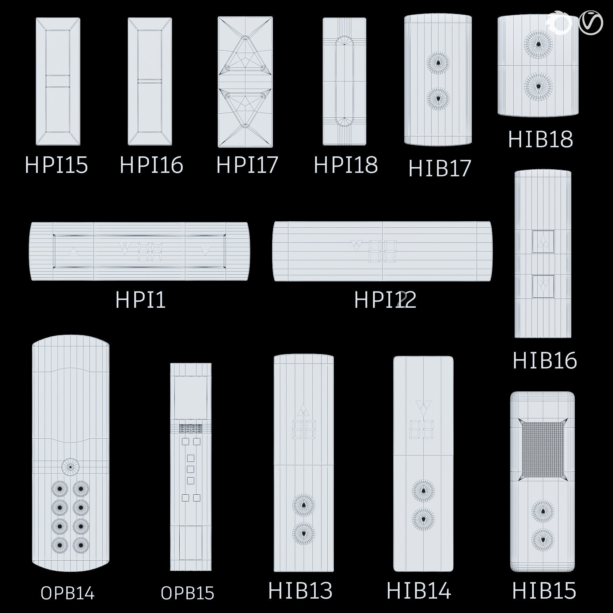 Floor indicators and elevator control panels - Collection 3 3D model | CGTrader