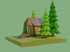 3D model Low-poly Wooden House VR / AR / low-poly | CGTrader