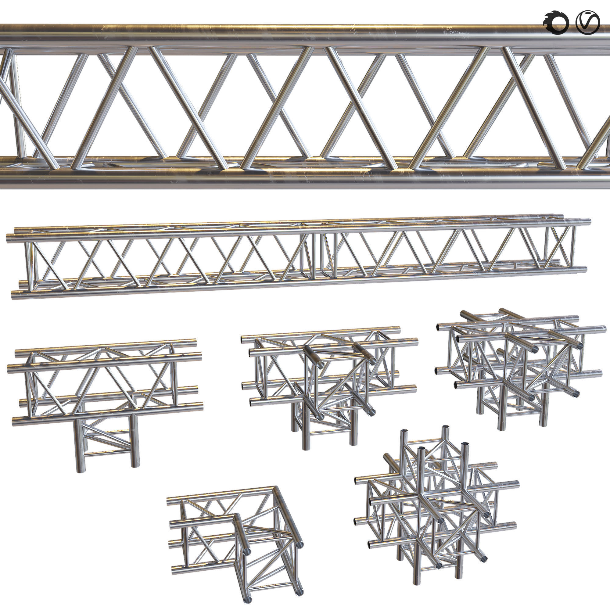 Truss square prefabricated 3D model | CGTrader