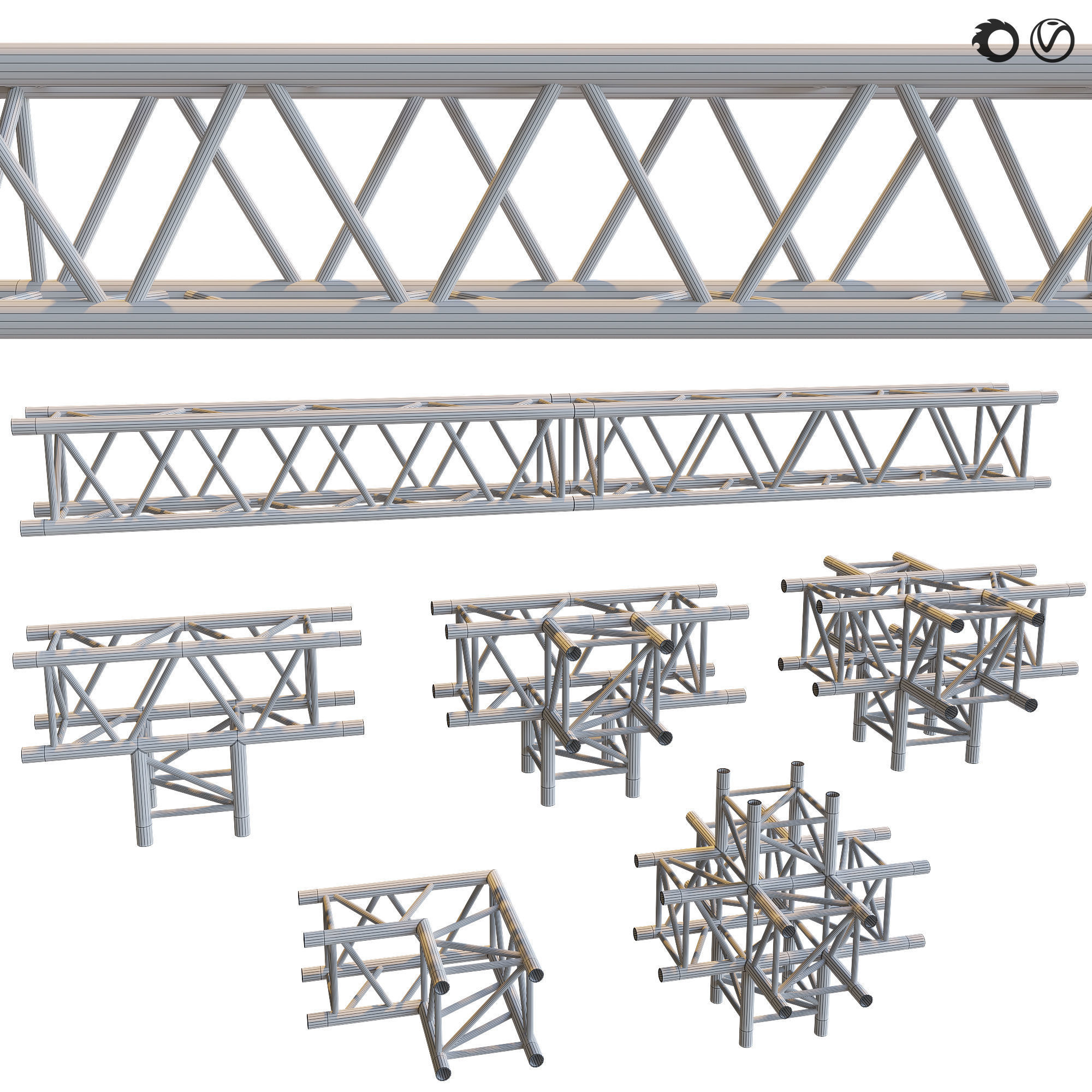Truss square prefabricated 3D model | CGTrader