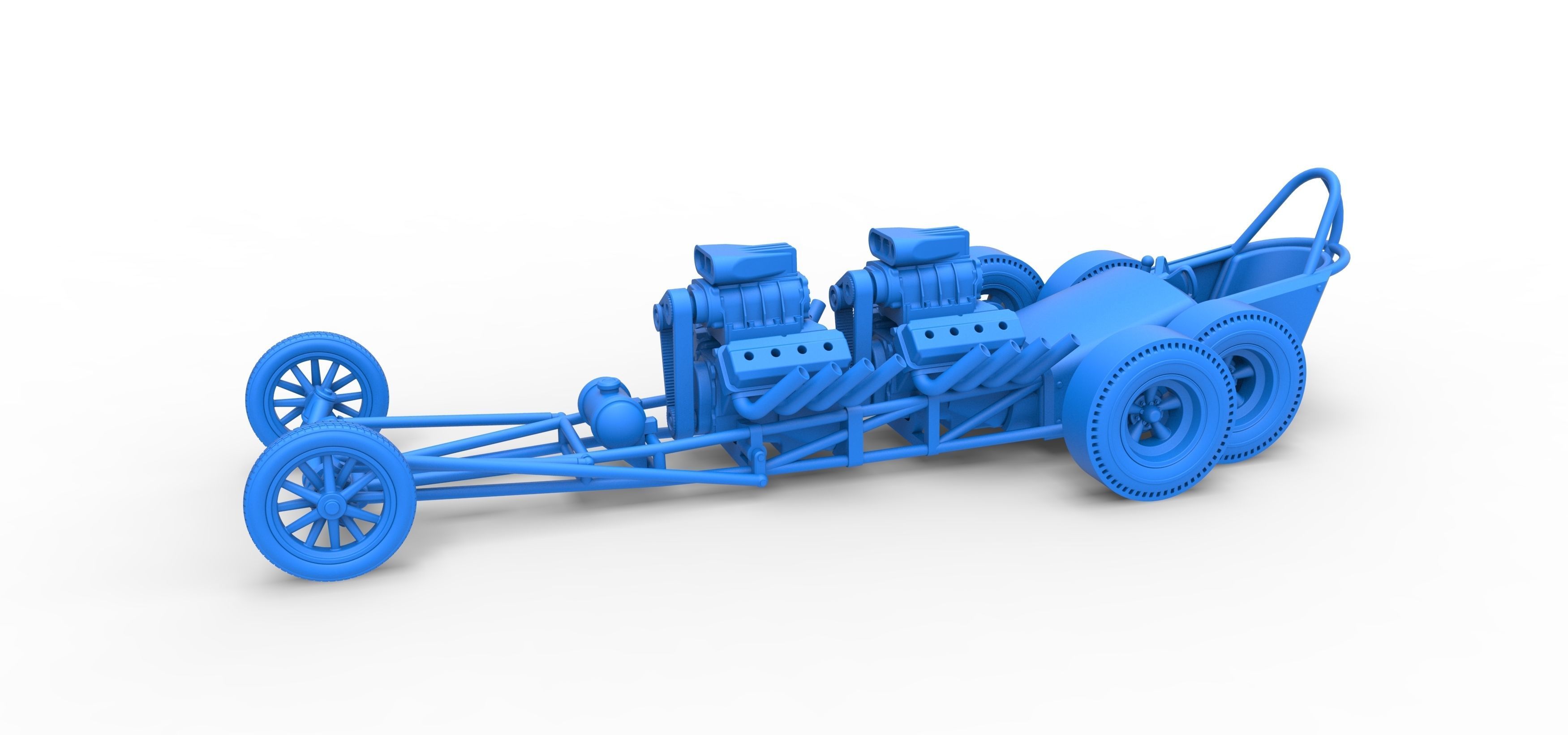 Front engine 6 wheeled dragster Version 2 Scale 1 to 25 3D model 3D ...