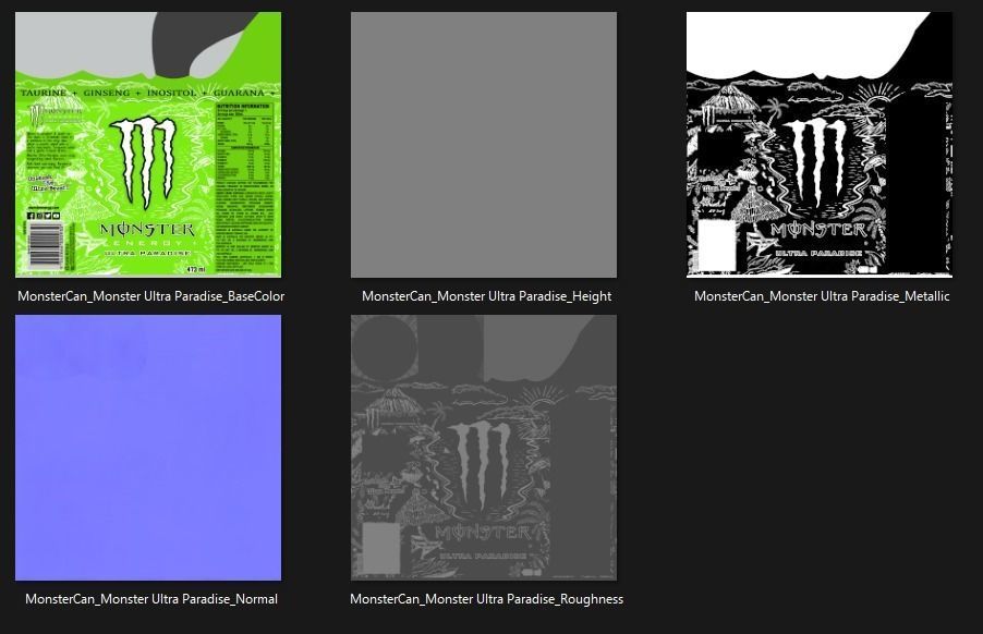 Monster energy Ultra Paradise 3D Model PBR 3D model 3D model | CGTrader