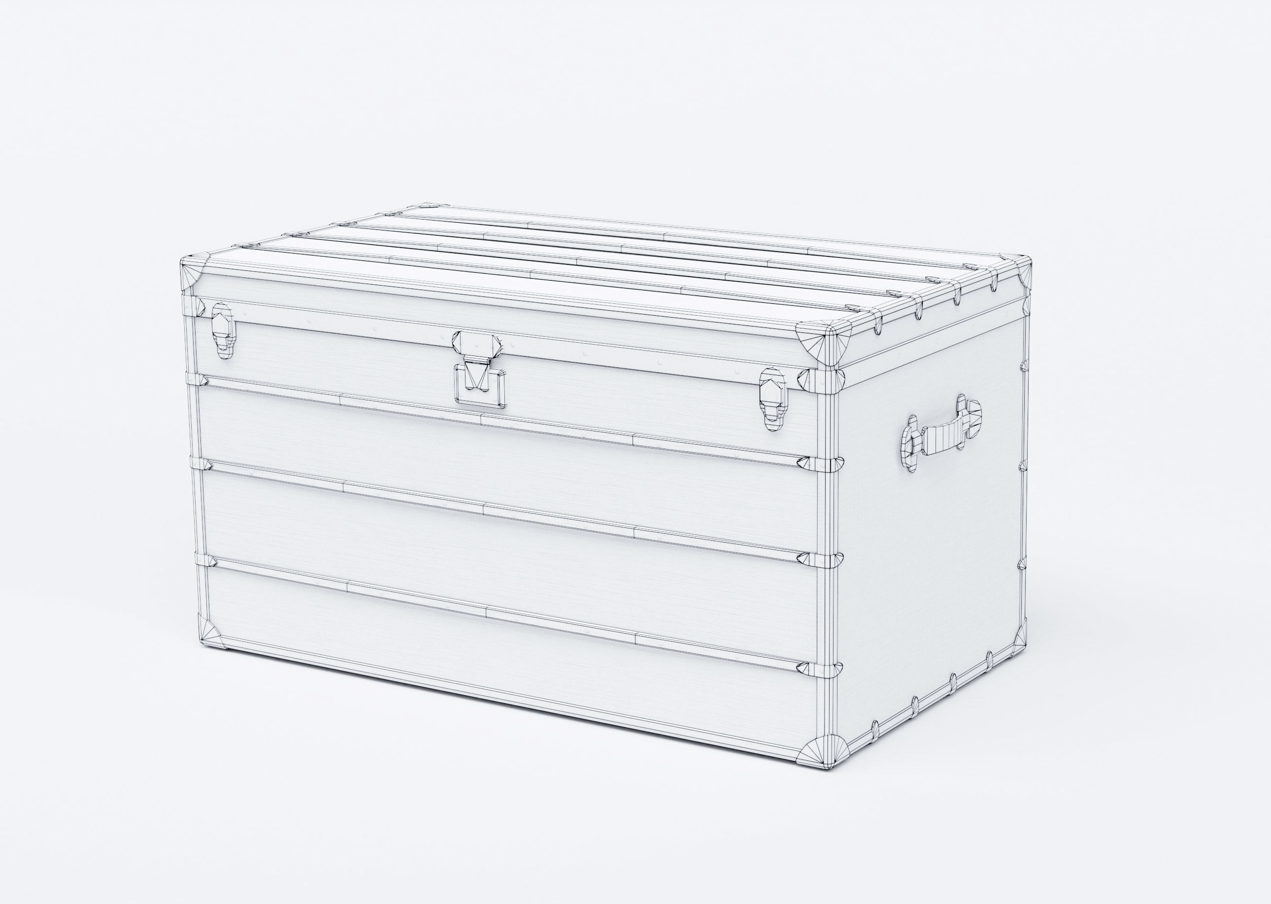 3D model Vintage travel trunk VR / AR / low-poly | CGTrader