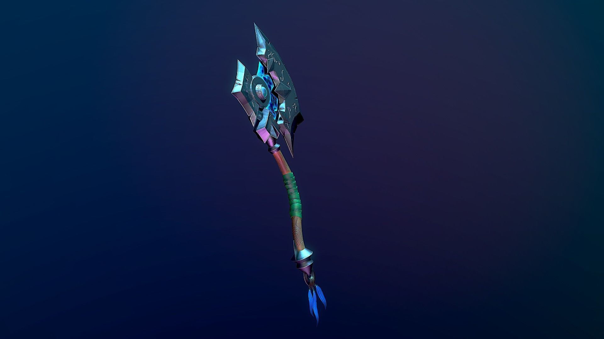 Stylized Glowing Axe 3D model | CGTrader
