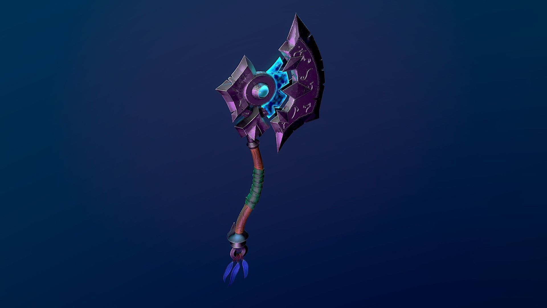 Stylized Glowing Axe 3D model | CGTrader