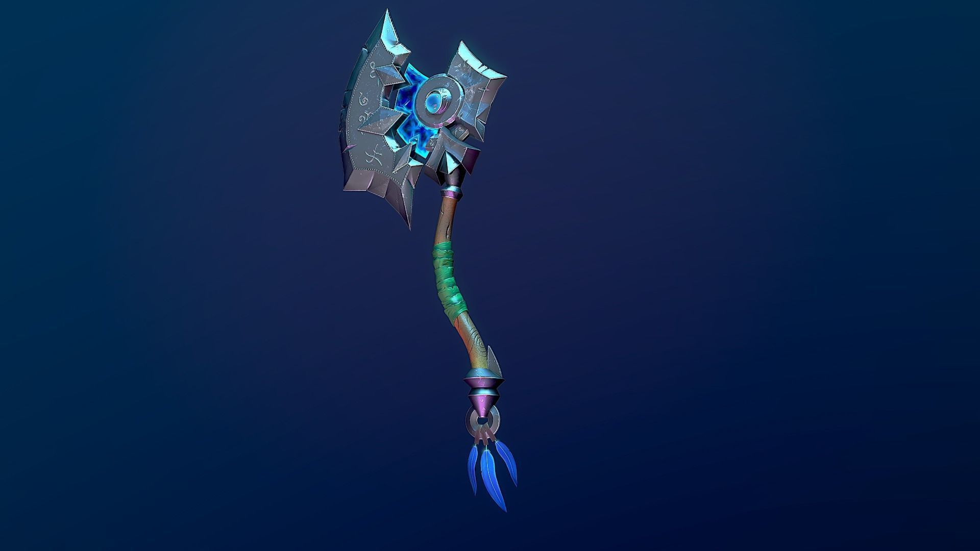 Stylized Glowing Axe 3D model | CGTrader