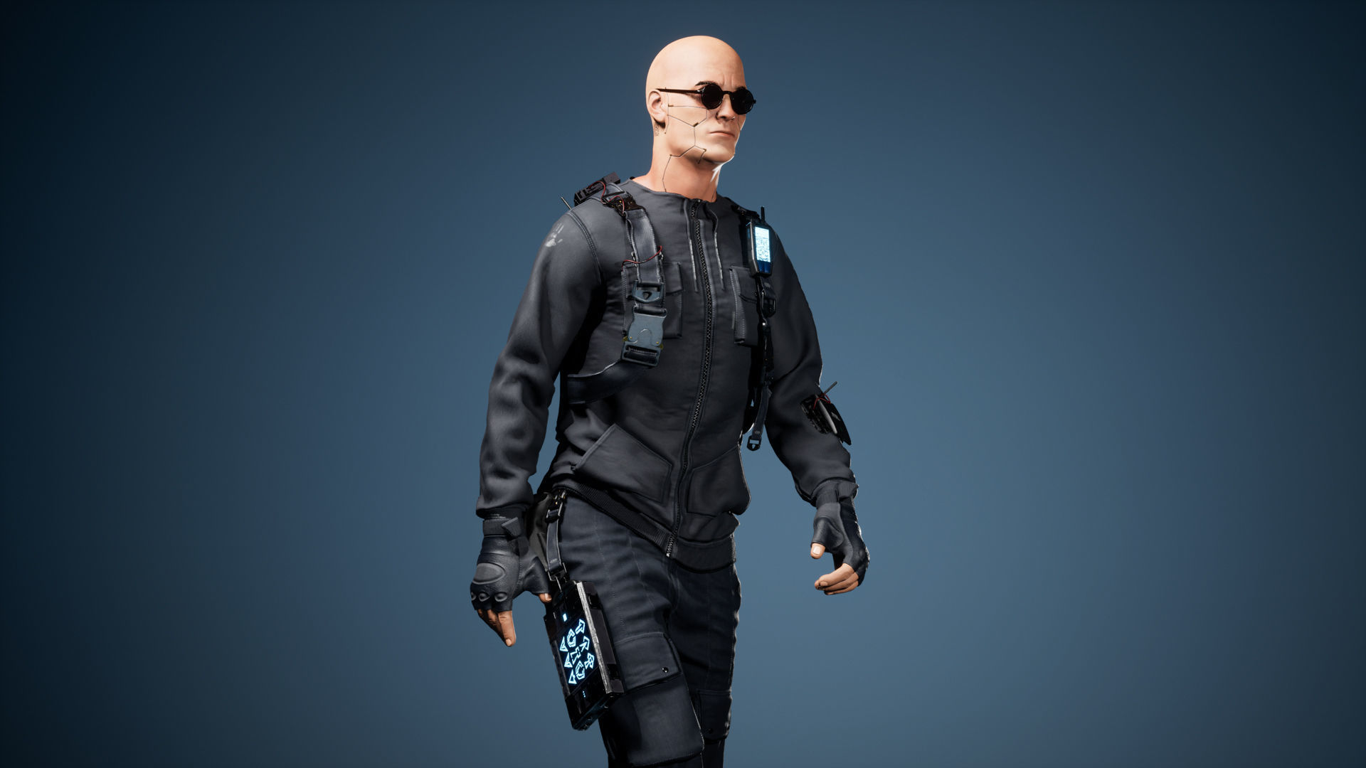 3D model Cyberpunk Hacker Game Ready Character Model VR / AR / low-poly ...