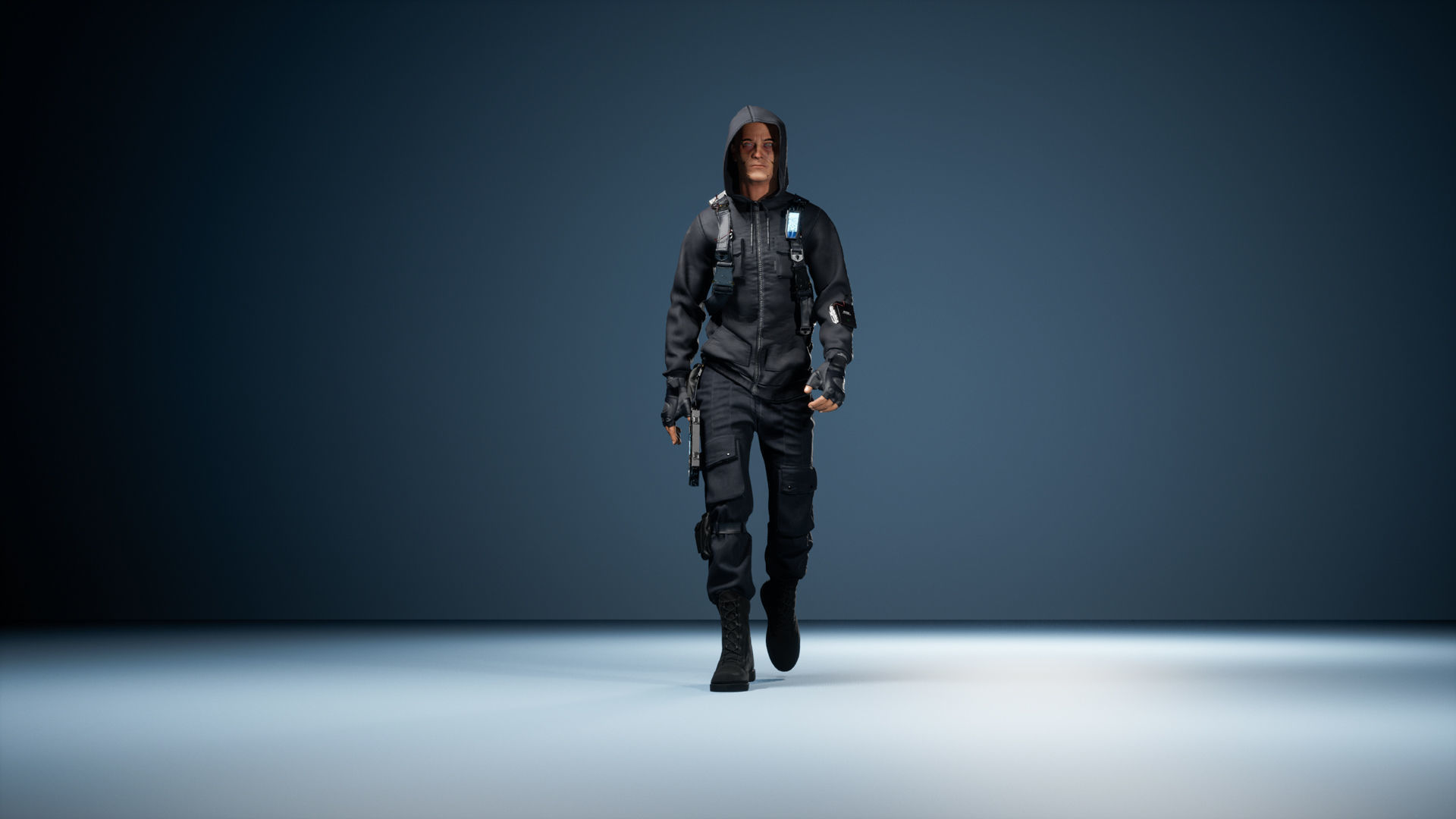 3D model Cyberpunk Hacker Game Ready Character Model VR / AR / low-poly ...