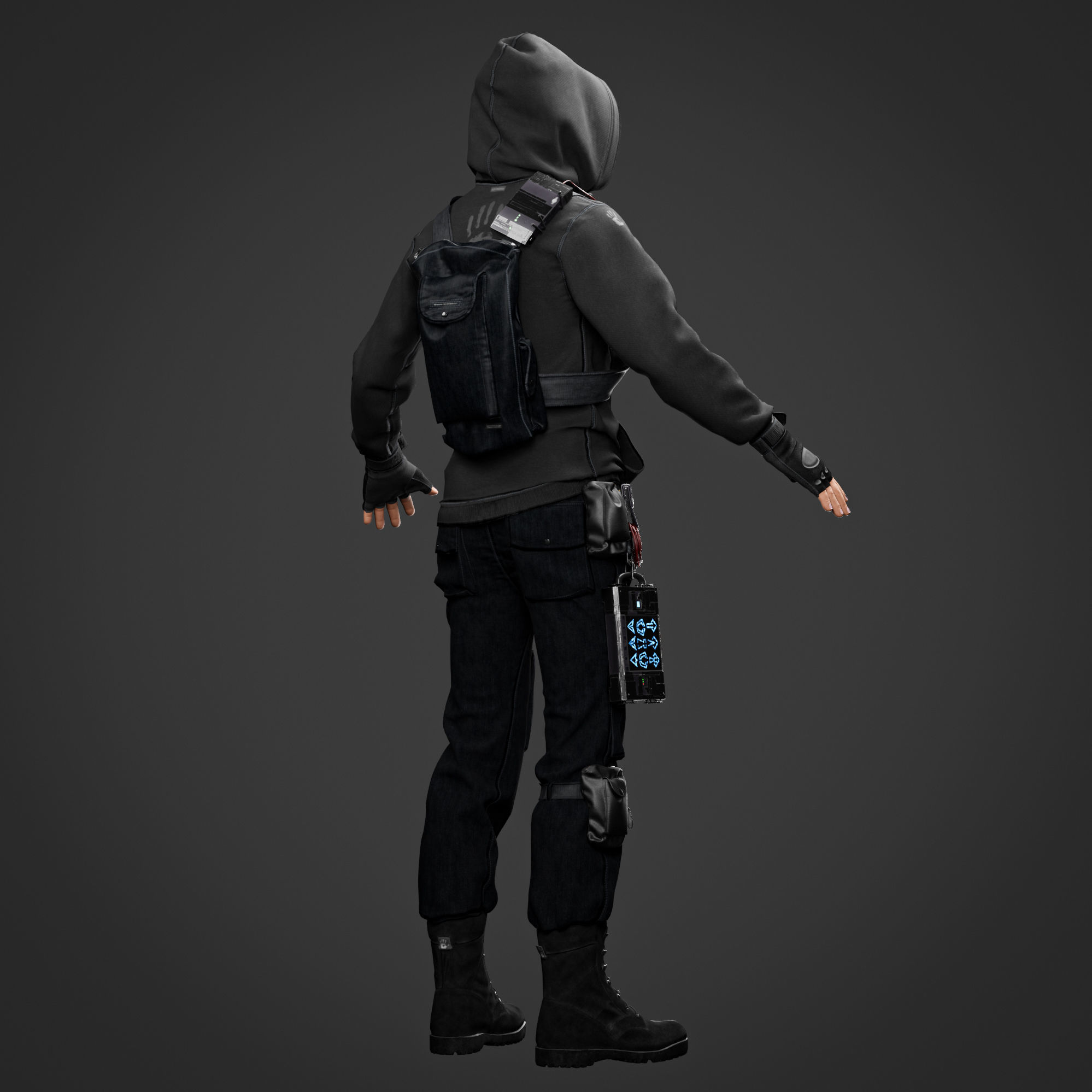 3D model Cyberpunk Hacker Game Ready Character Model VR / AR / low-poly | CGTrader