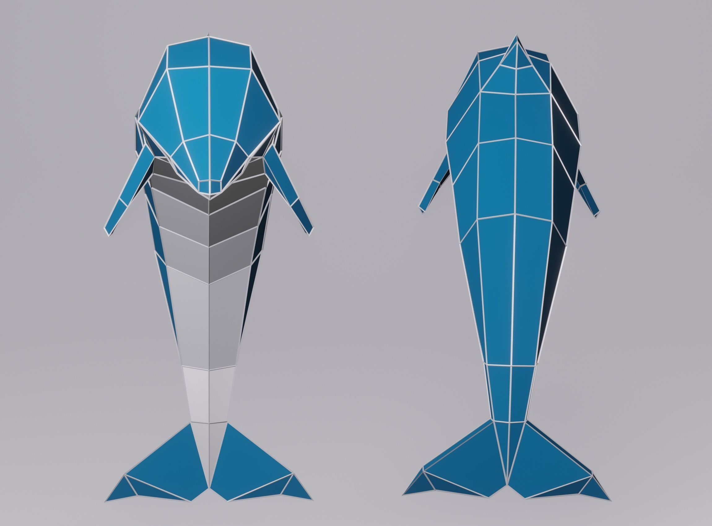 Low Poly Dolphin Geometric 3D model 3D model | CGTrader