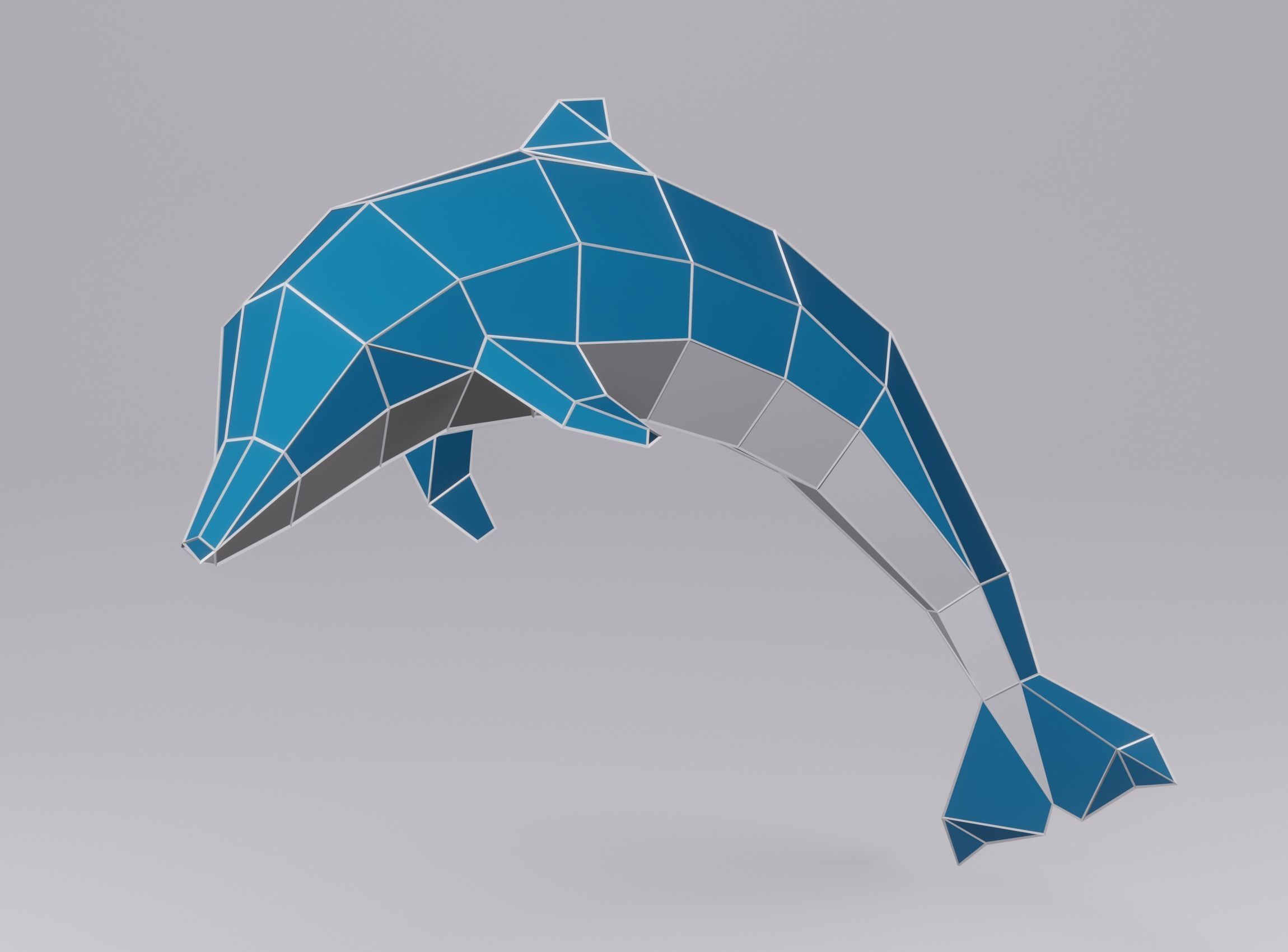 Low Poly Dolphin Geometric 3D model 3D model | CGTrader