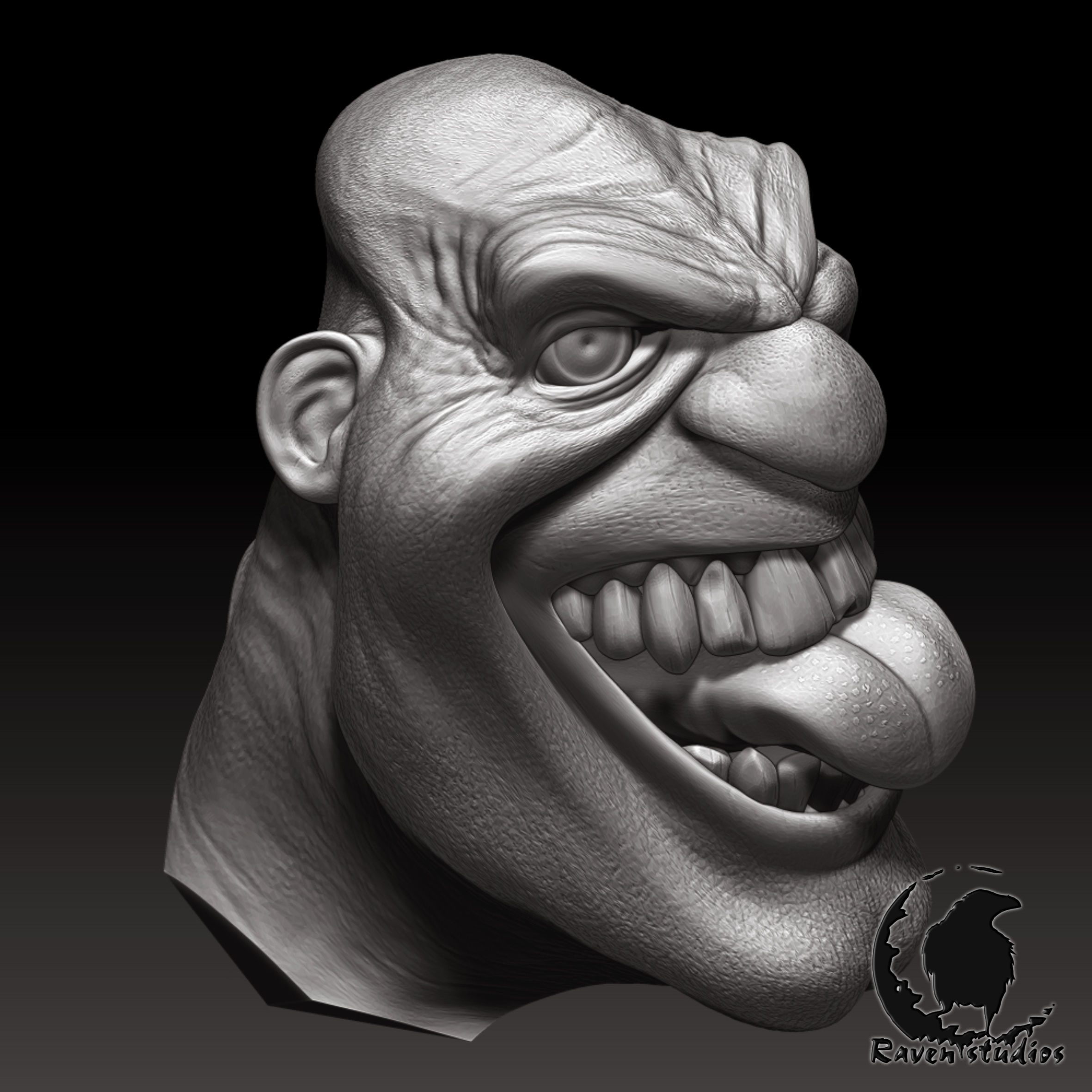 HD HEAD CRAZY HEAD 3D model 3D printable | CGTrader