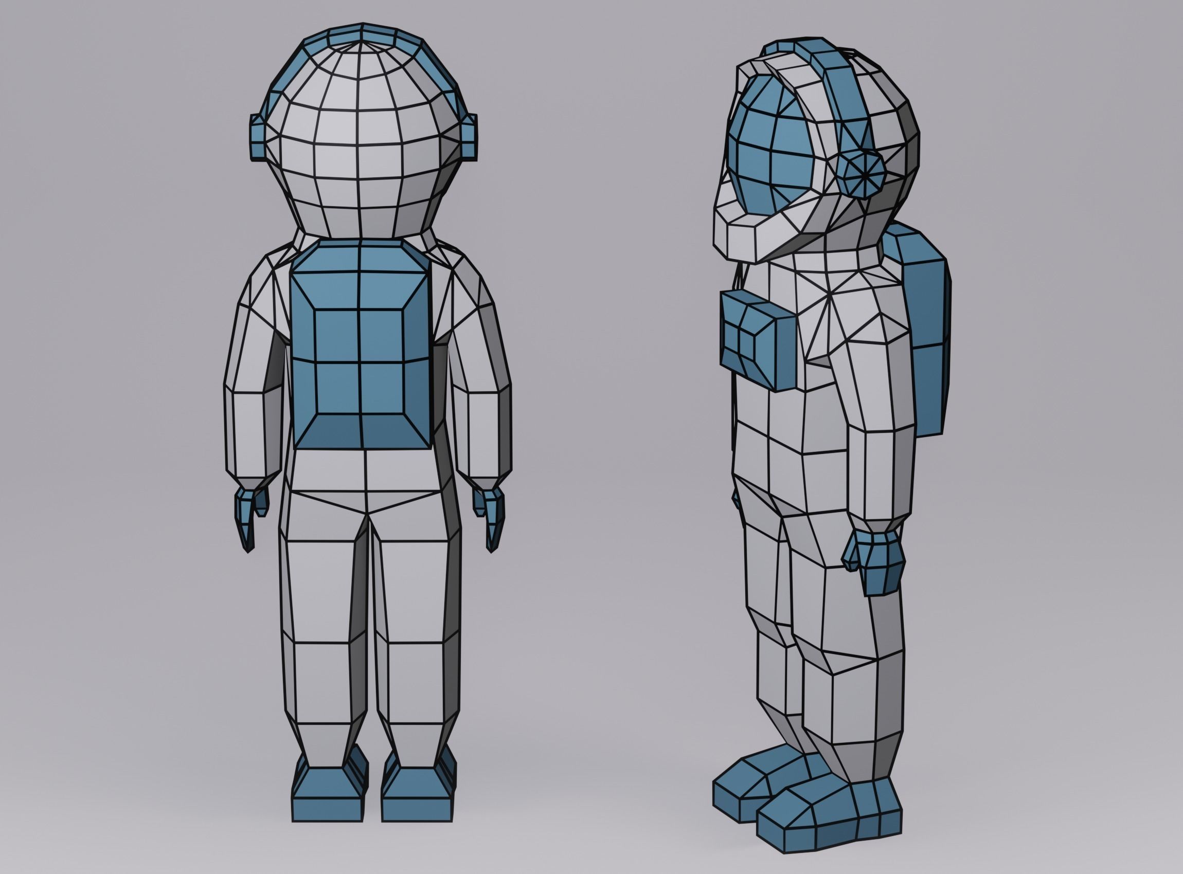 3D model Low Poly Astronaut Cosmonaut 3D model VR / AR / low-poly ...