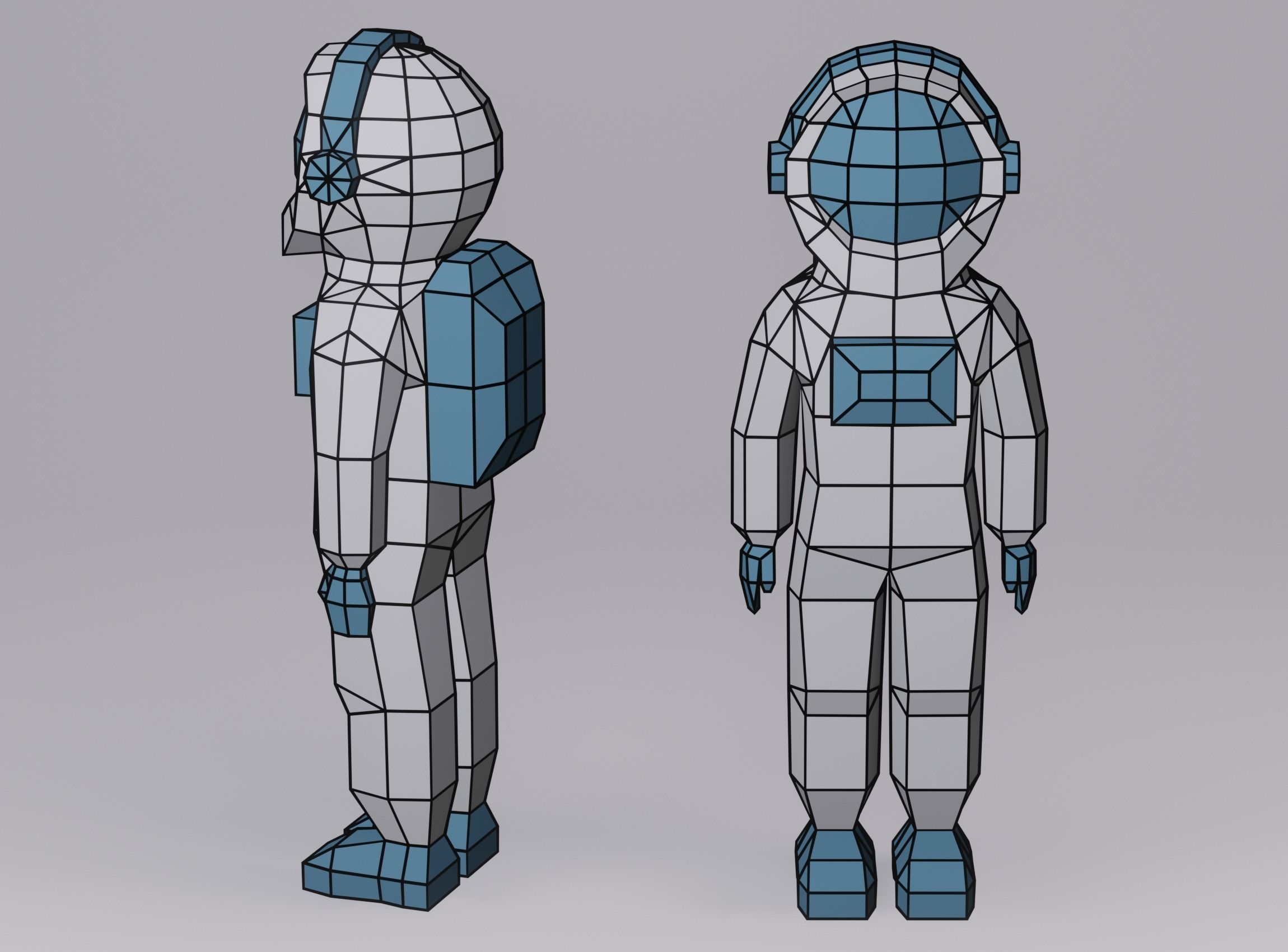 3D model Low Poly Astronaut Cosmonaut 3D model VR / AR / low-poly ...