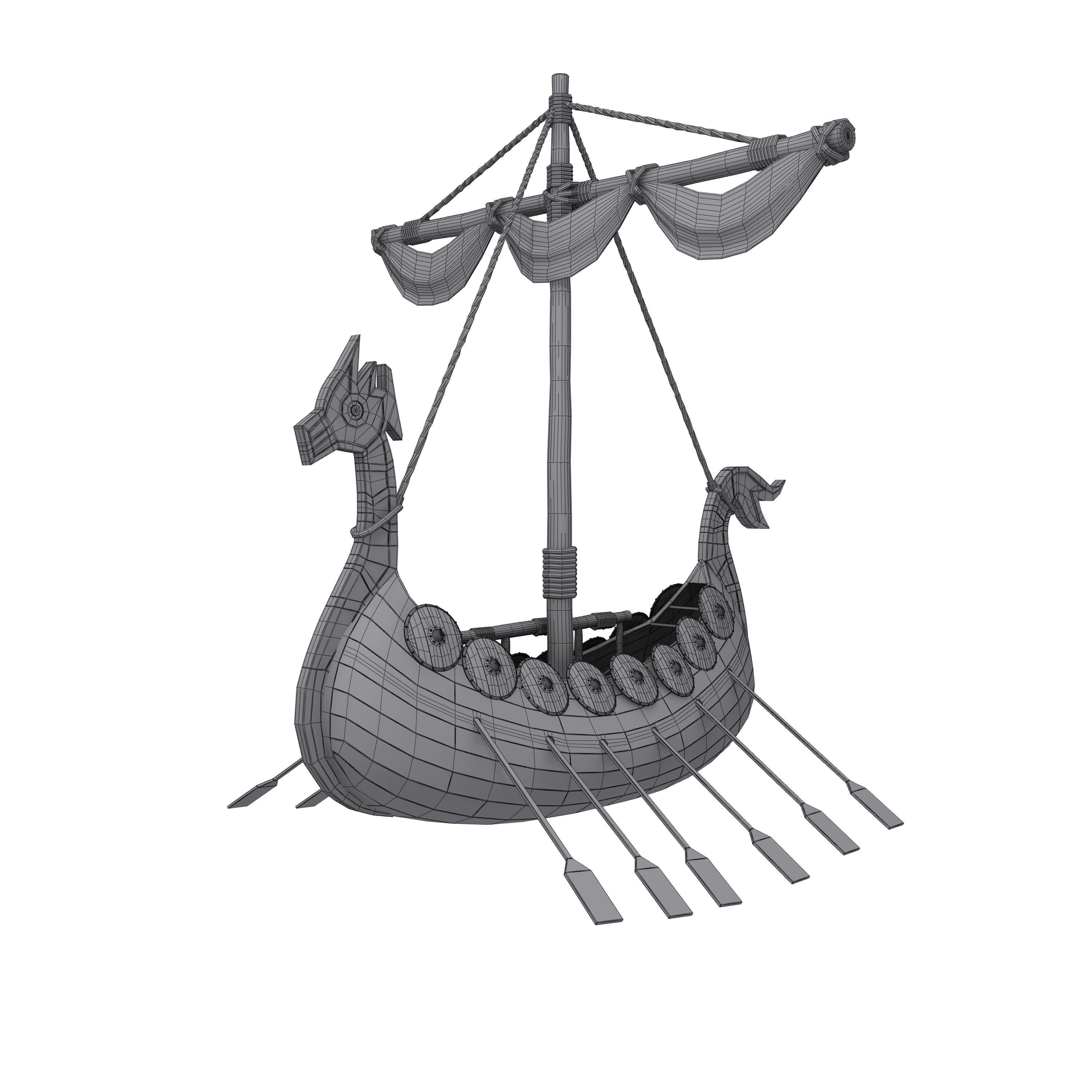 Viking ship cartoon 3D model | CGTrader