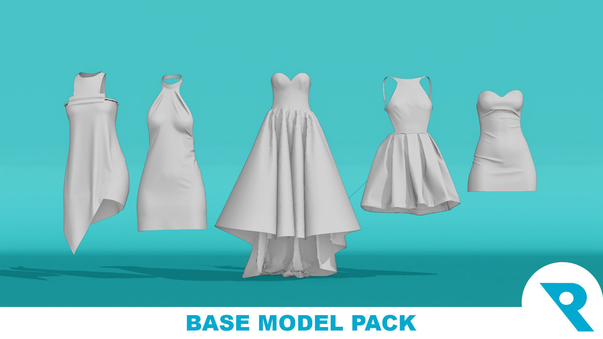 Base Meshes Clothing Starter Kit High-Poly Pack 3D model rigged | CGTrader