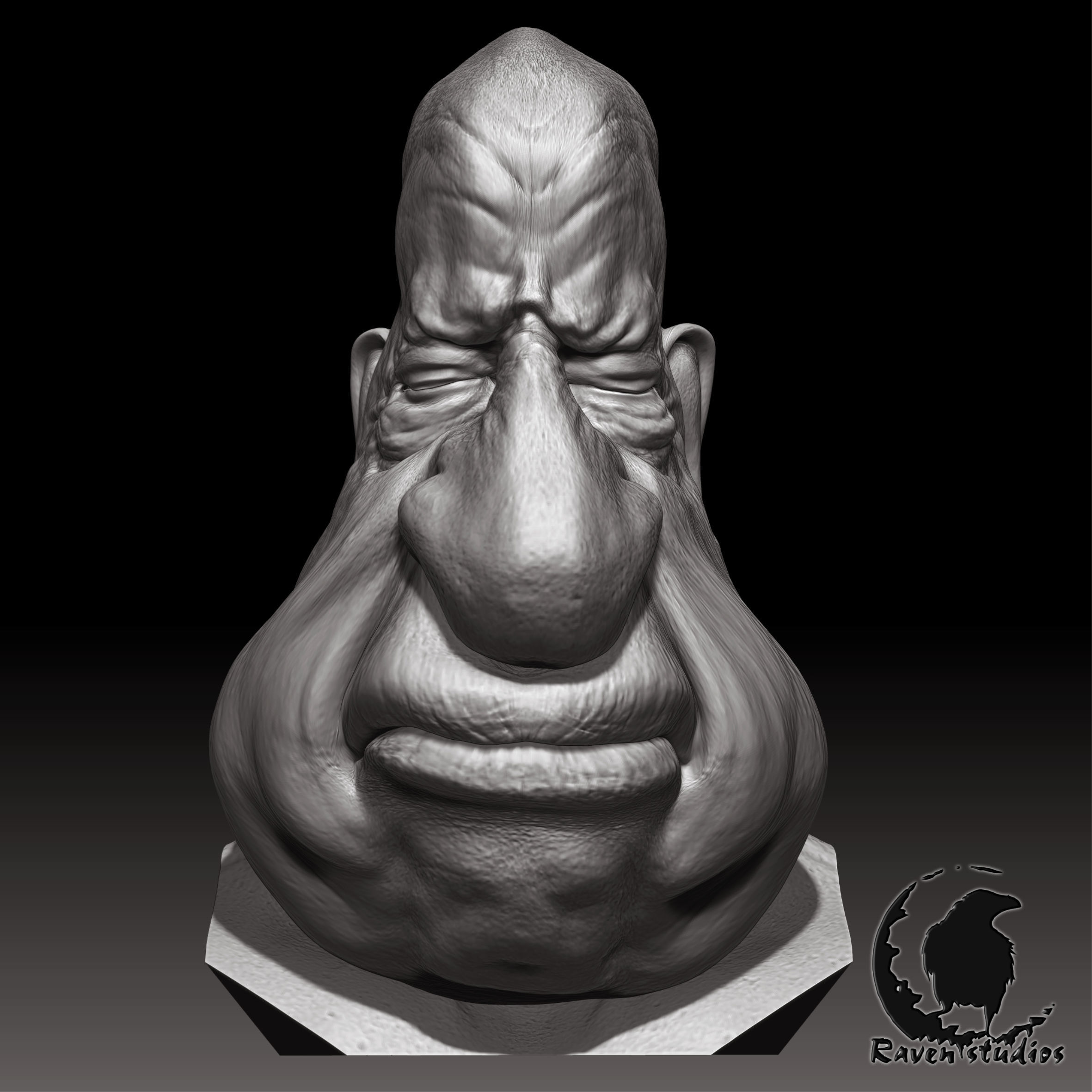 HD HEAD SLUMP FACE 3D model 3D printable | CGTrader