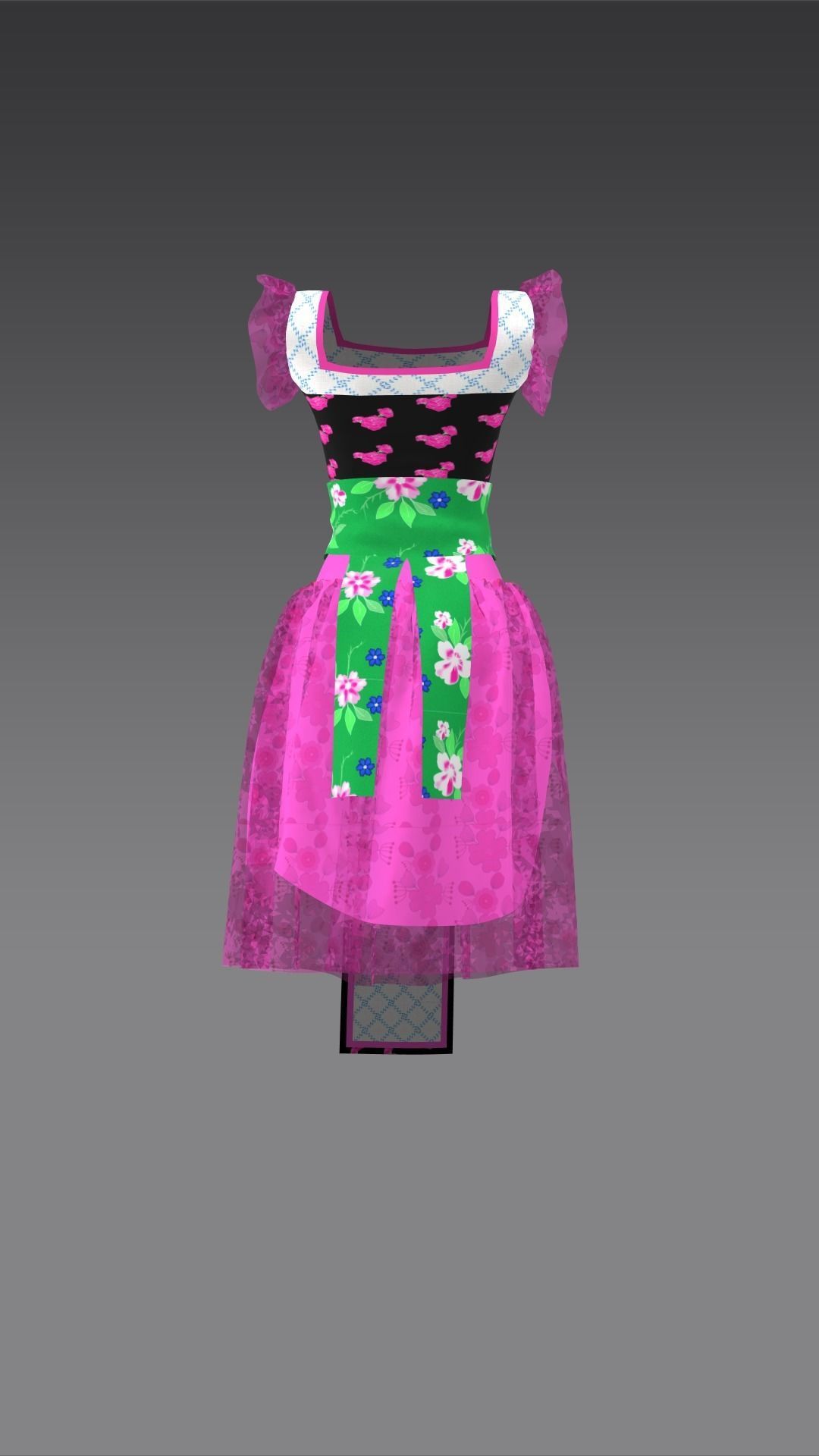 skirt dress outfit for female use in cartoon 3D 3D model | CGTrader