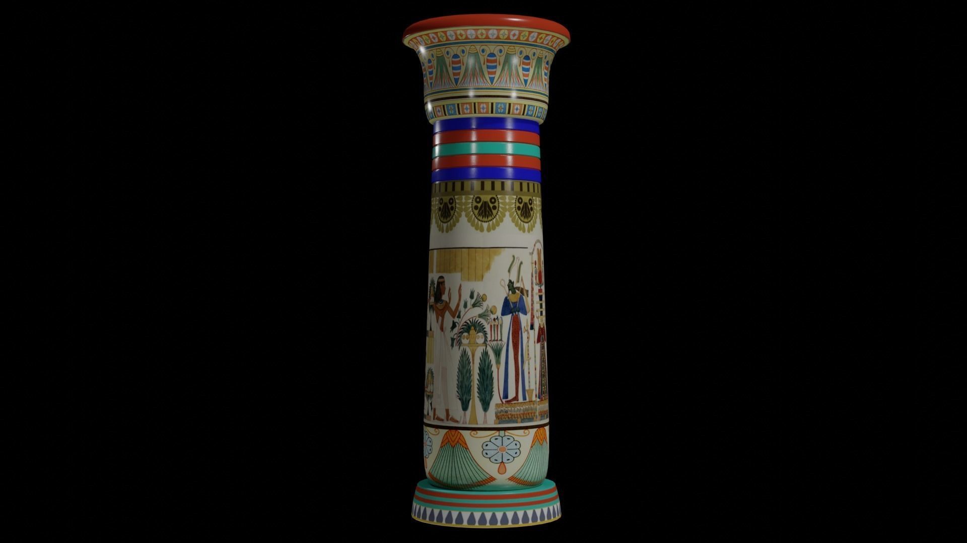 3D model Egyptian Pillar Model VR / AR / low-poly | CGTrader