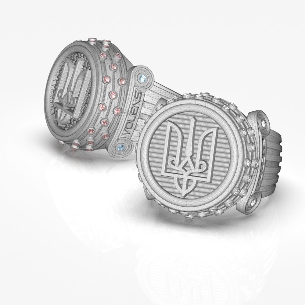 Mens ring Ukraine 3D model 3D printable | CGTrader