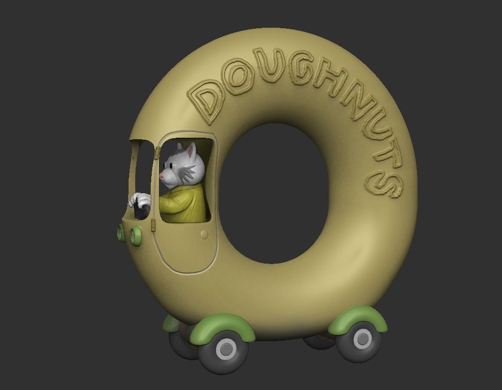 Doughnut Car 3D model 3D printable | CGTrader