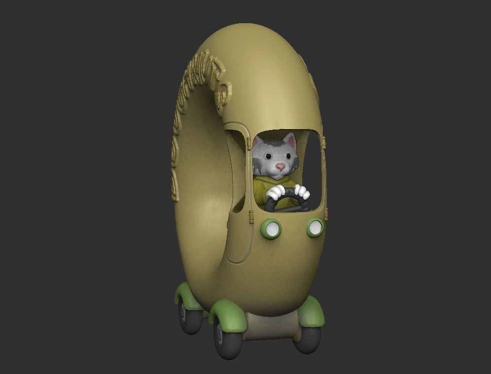 Doughnut Car 3D model 3D printable | CGTrader