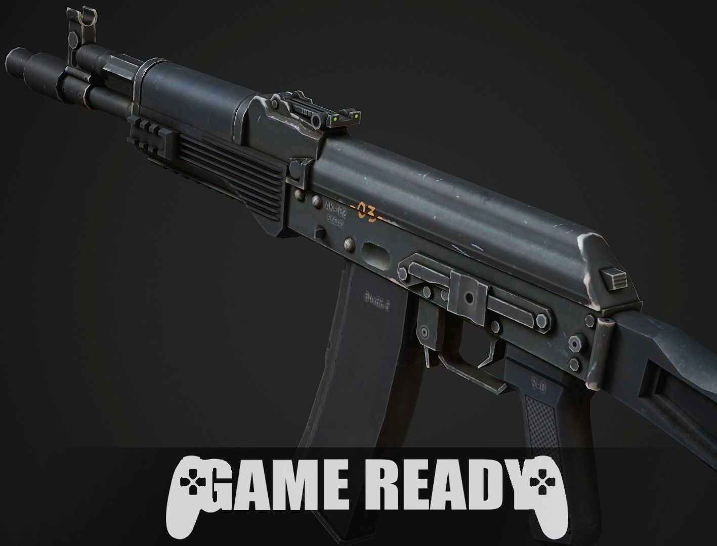 3D model Ak-102 Assault Rifle - Low Poly Game Ready VR / AR / low-poly ...