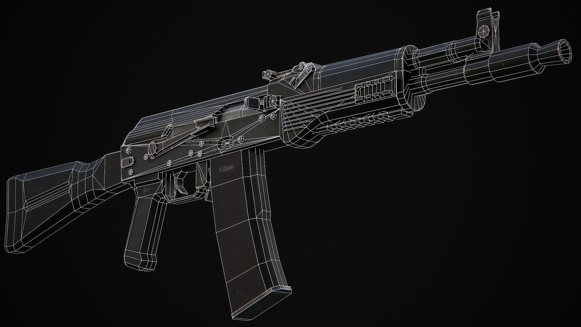 3D model Ak-102 Assault Rifle - Low Poly Game Ready VR / AR / low-poly ...