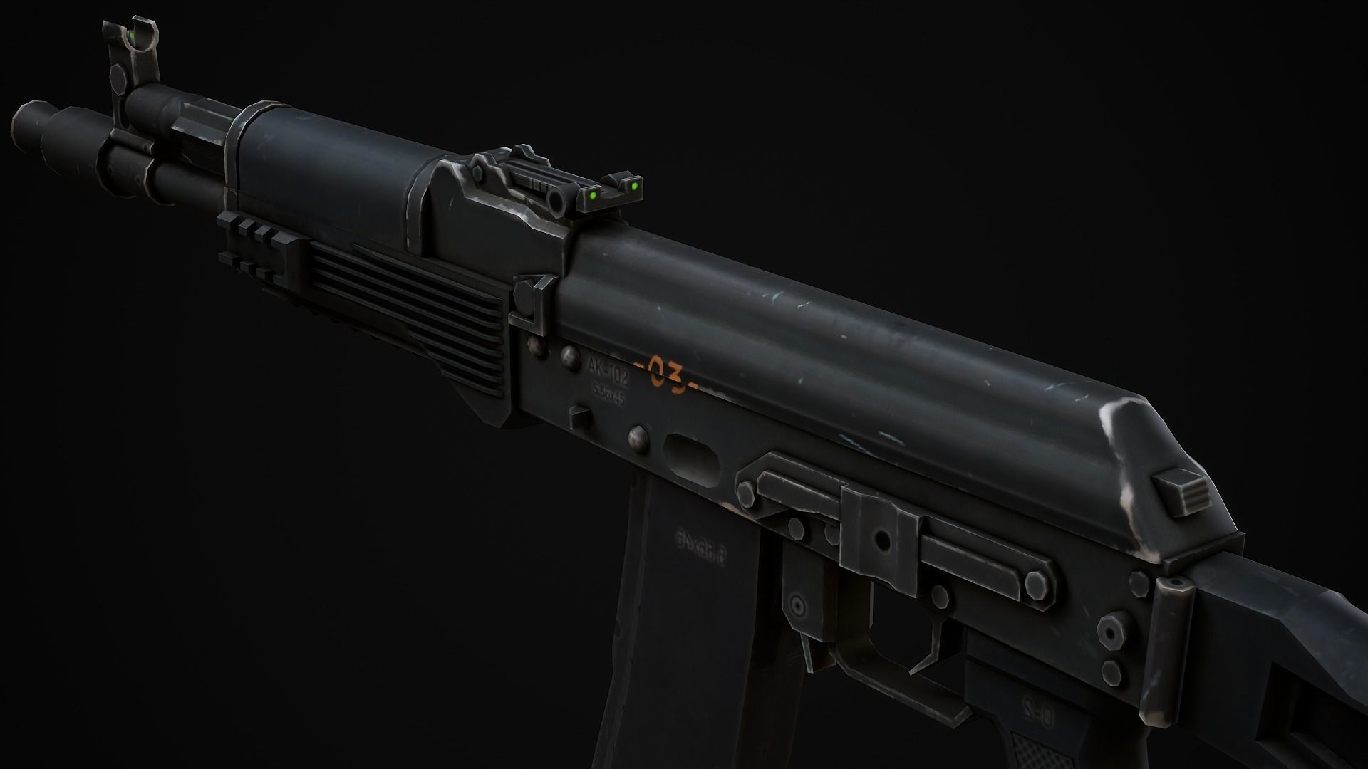 3D model Ak-102 Assault Rifle - Low Poly Game Ready VR / AR / low-poly ...