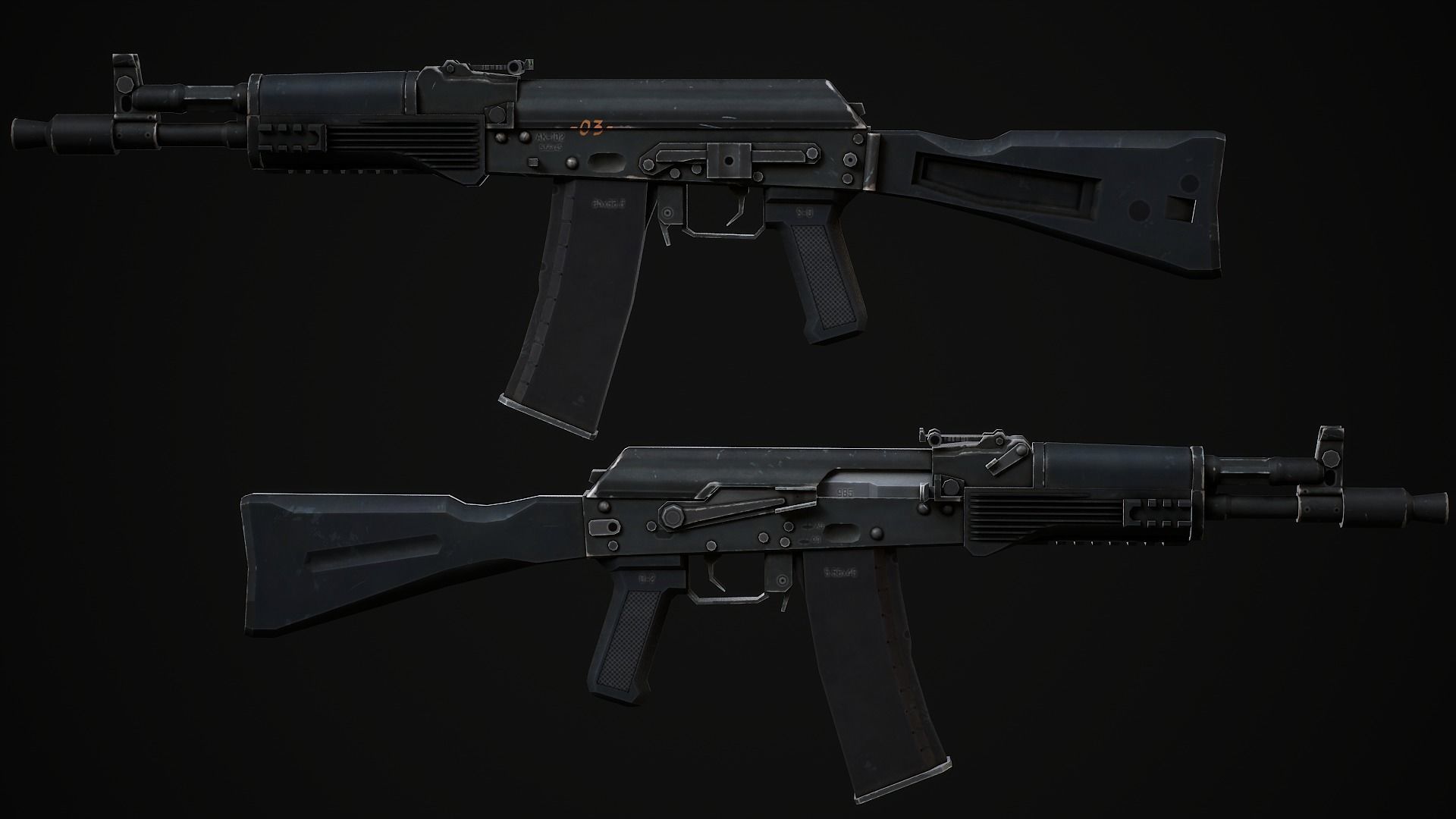 3D model Ak-102 Assault Rifle - Low Poly Game Ready VR / AR / low-poly ...