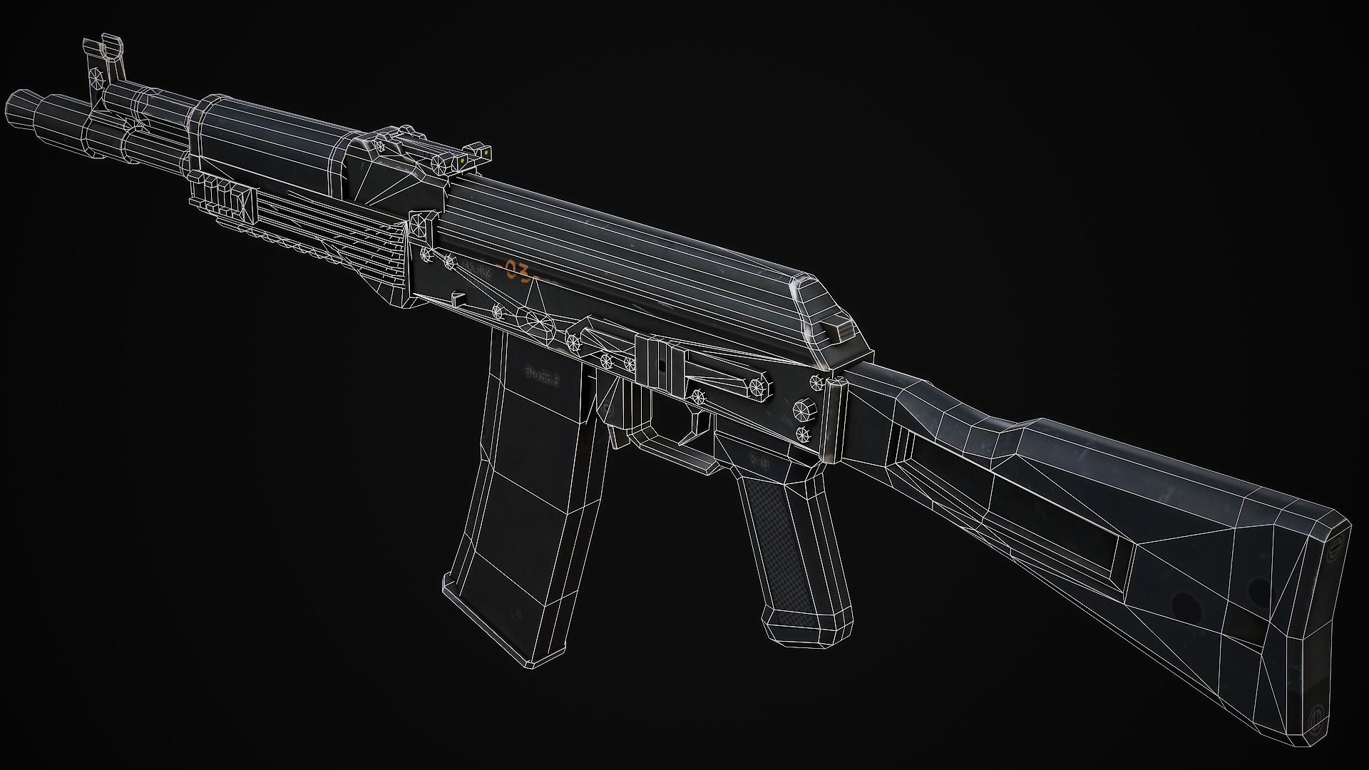 3D model Ak-102 Assault Rifle - Low Poly Game Ready VR / AR / low-poly ...