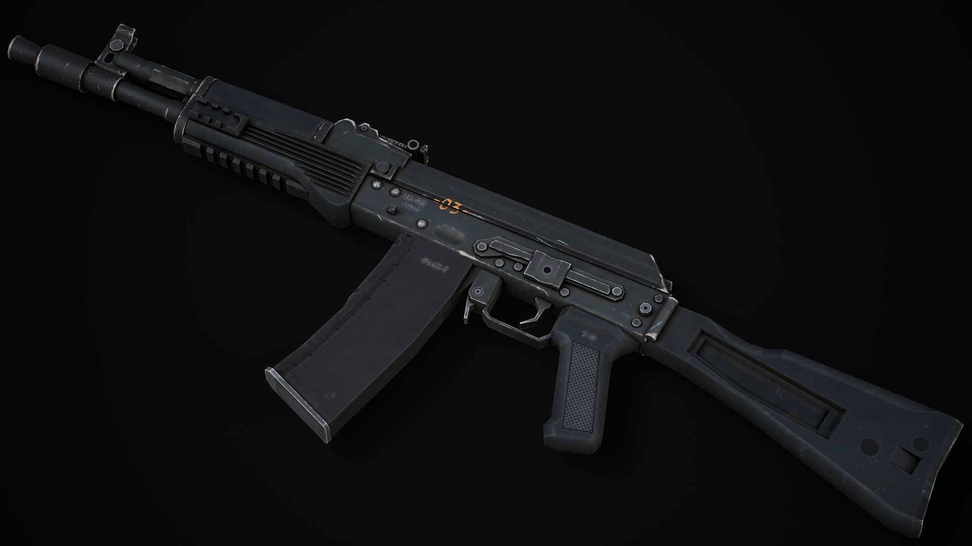 3D model Ak-102 Assault Rifle - Low Poly Game Ready VR / AR / low-poly ...