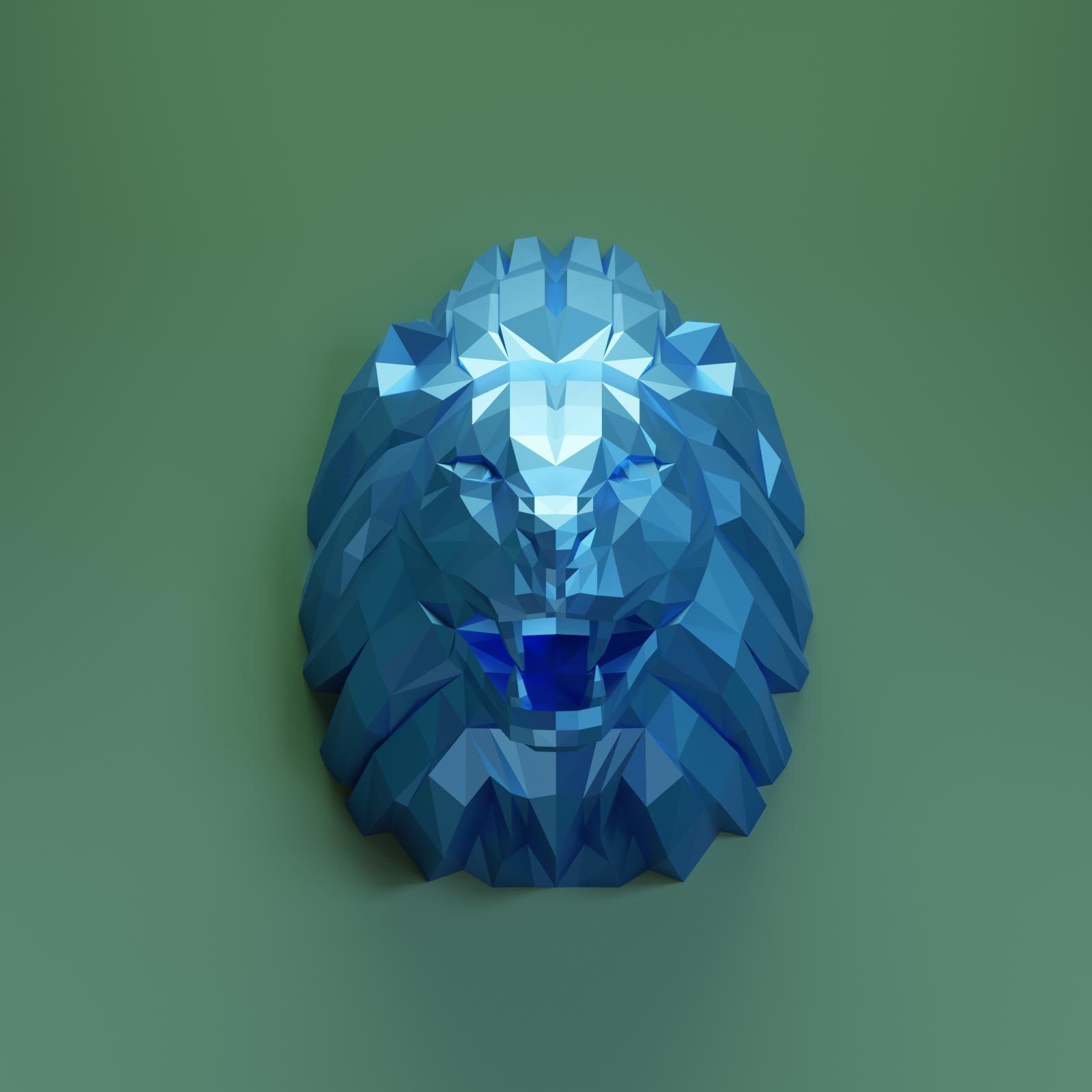 polygon lion head for 3d printing ready 3D model 3D printable | CGTrader