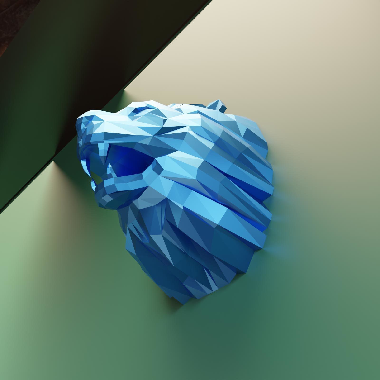 polygon lion head for 3d printing ready 3D model 3D printable | CGTrader