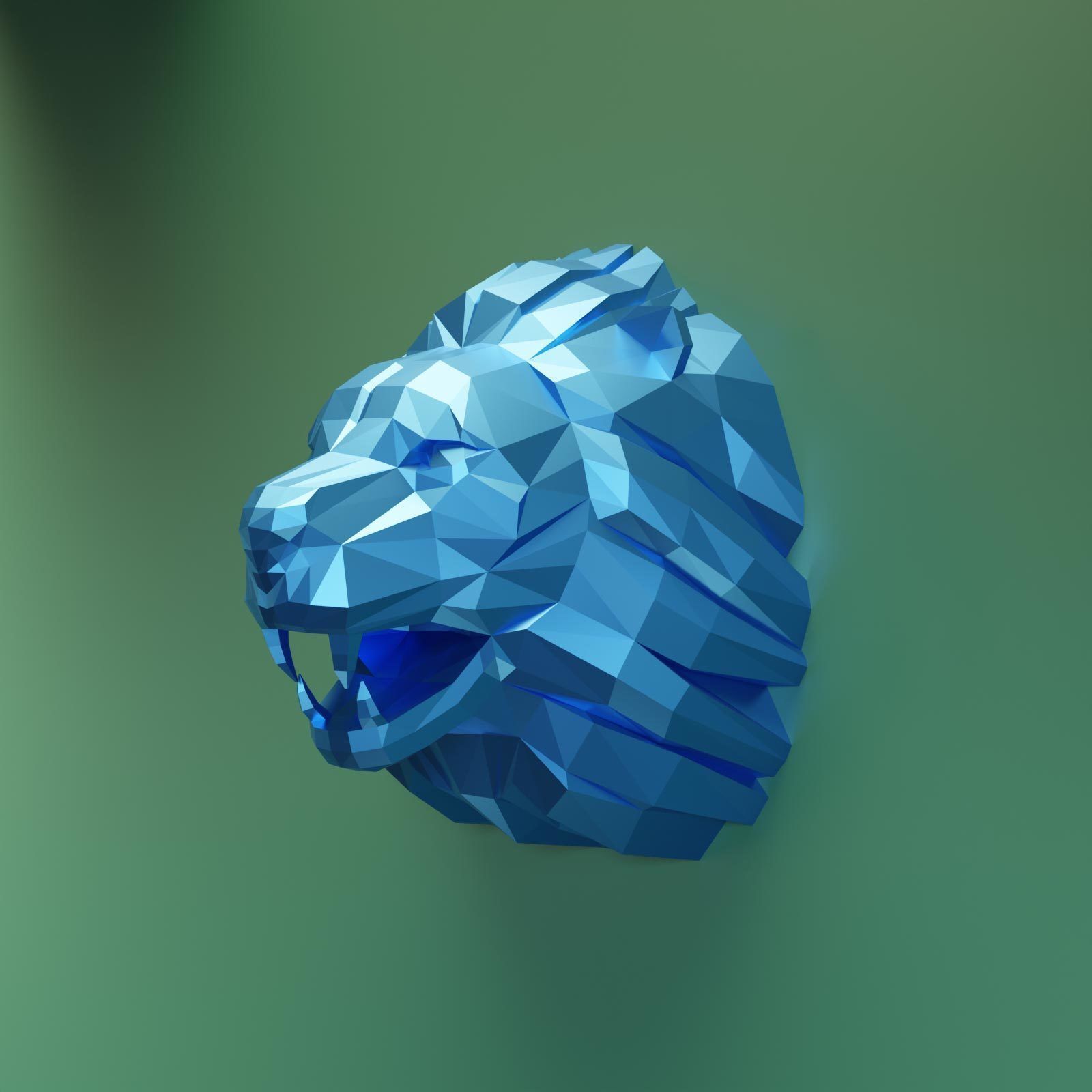 polygon lion head for 3d printing ready 3D model 3D printable | CGTrader