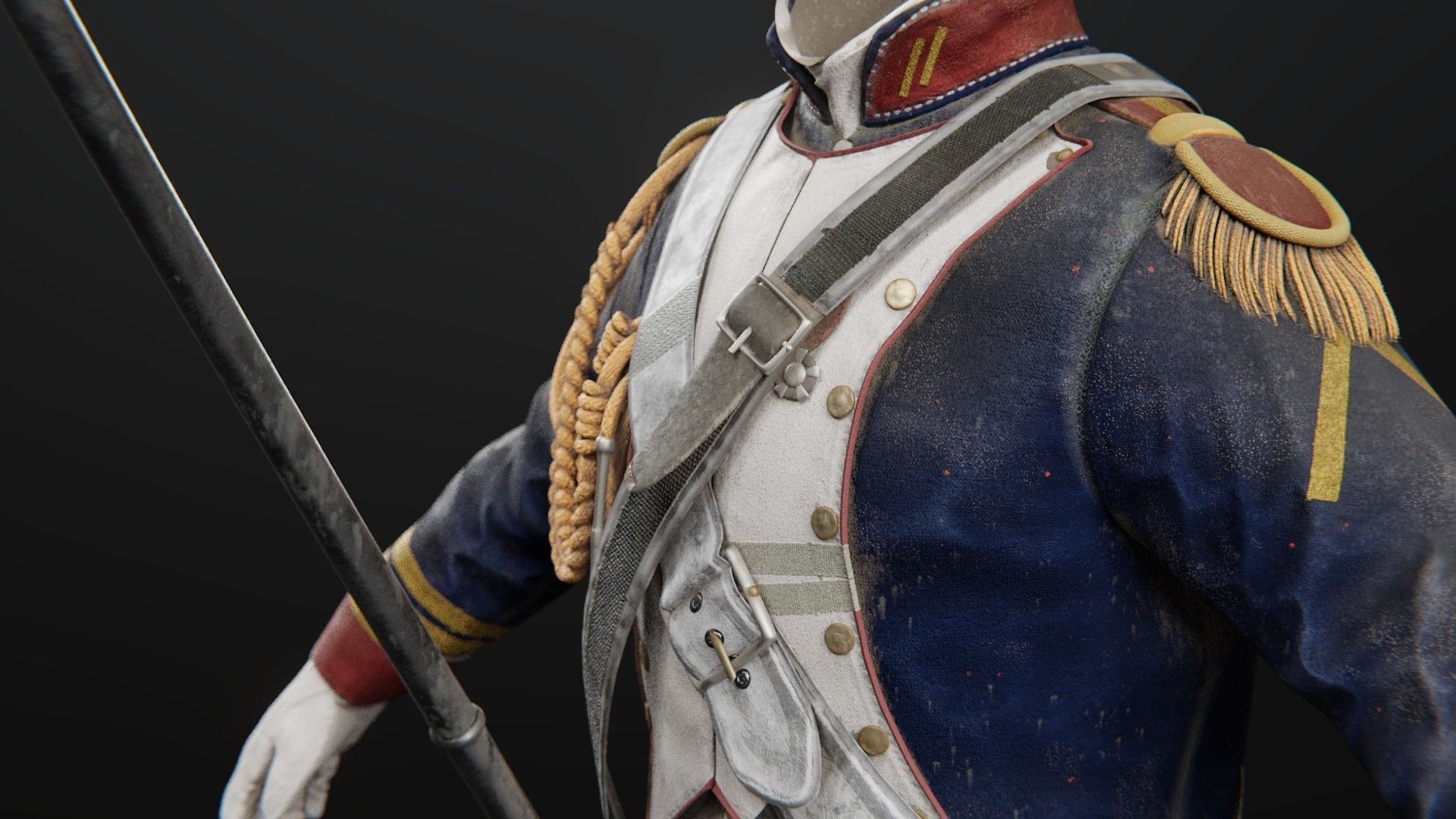 Soldier Napoleon Flag bearer 3D model | CGTrader
