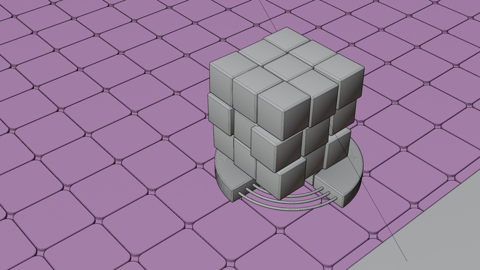 3d model of a glass cube with lighting and materials free 3D model ...