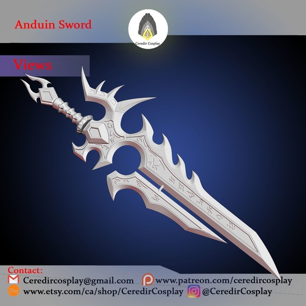 Anduin Sword warcraft sword digital download 3D model 3D printable ...