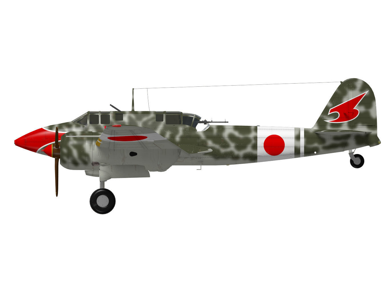 Kawasaki Ki-45 Kai Toryu 3D model | CGTrader