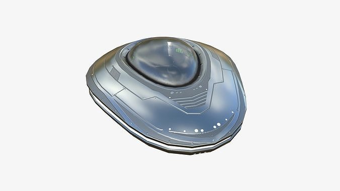 3D model Alien Spaceship UFO C02 Aluminum - Sci Fi Spacecraft Design VR ...